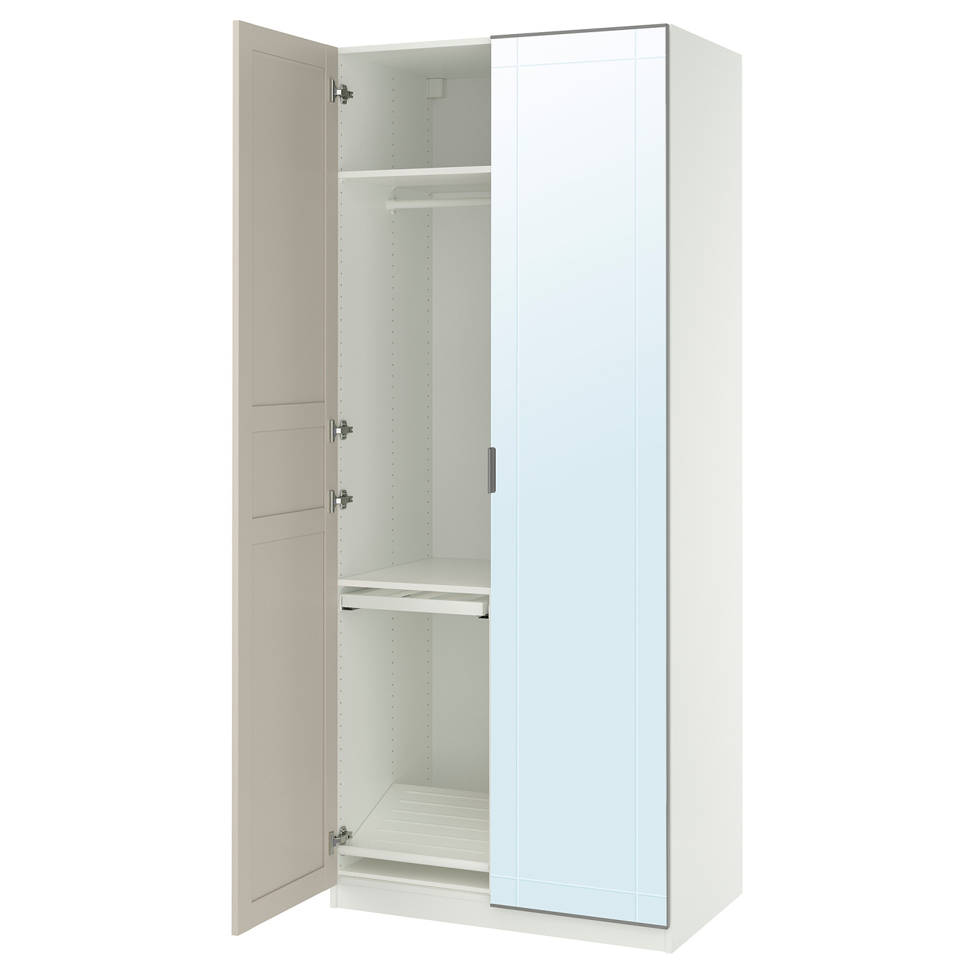 PAX / KAMMARTORP/FLISBERGET wardrobe combination white mirror glass ...