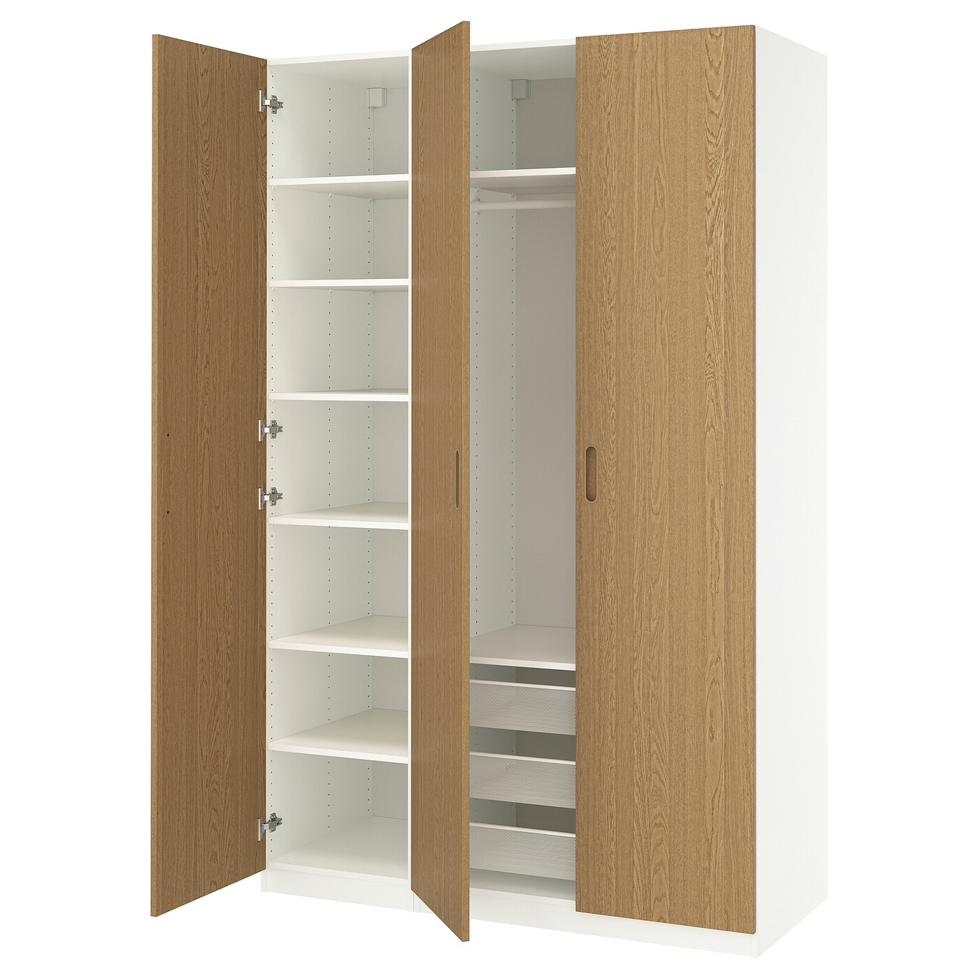 PAX / TONSTAD wardrobe combination white/oak veneer - IKEA
