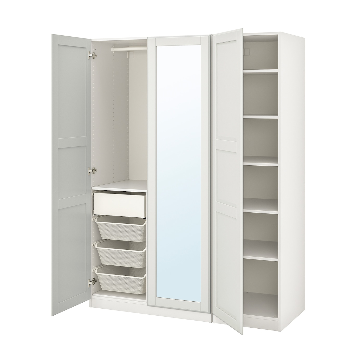 PAX TYSSEDAL wardrobe combination white mirror glass IKEA