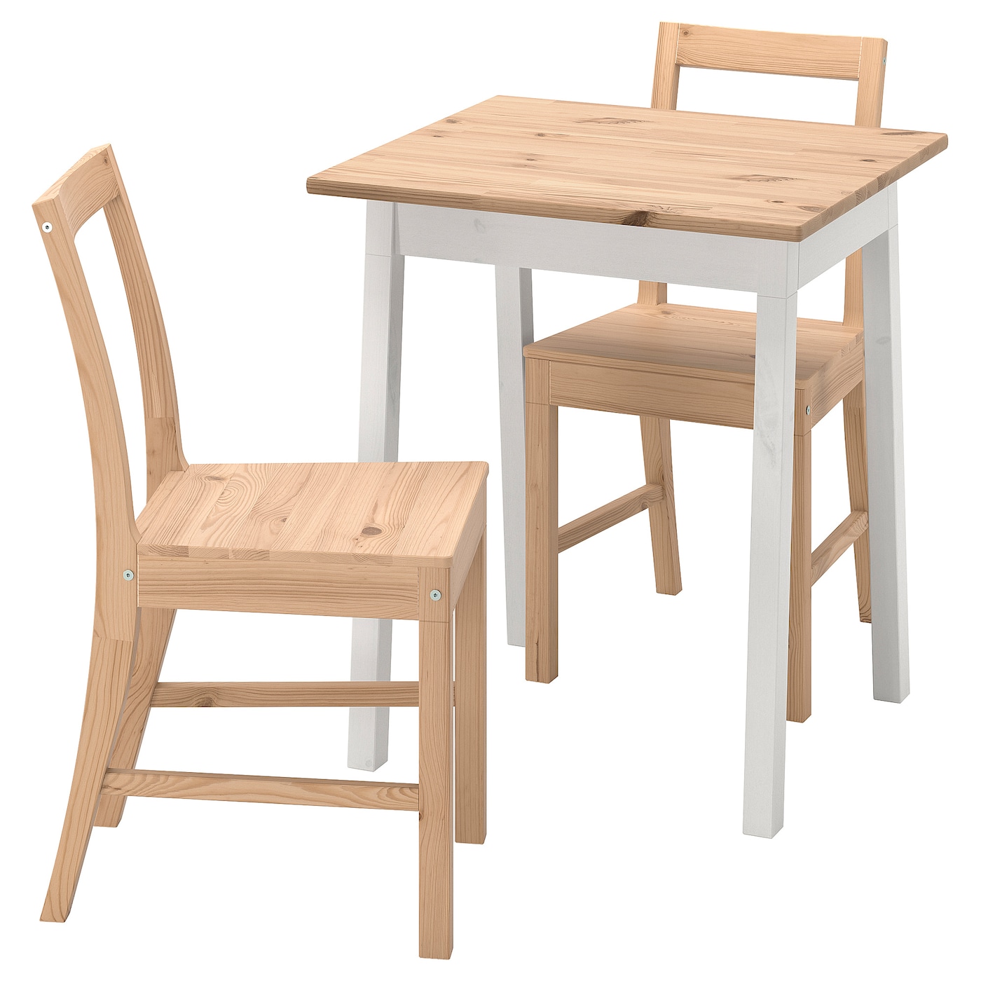 PINNTORP / PINNTORP table and 2 chairs light brown stained white ...