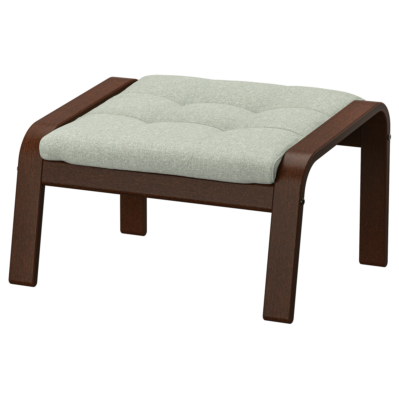 POÄNG footstool brown/Gunnared light green - IKEA