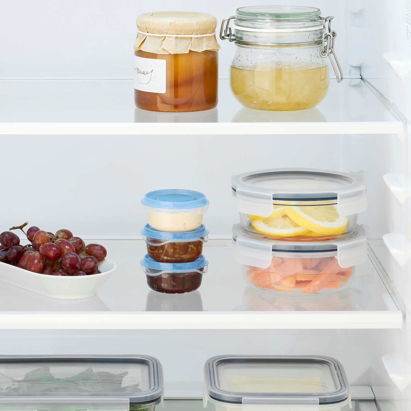 PRUTA food container transparent/blue - IKEA