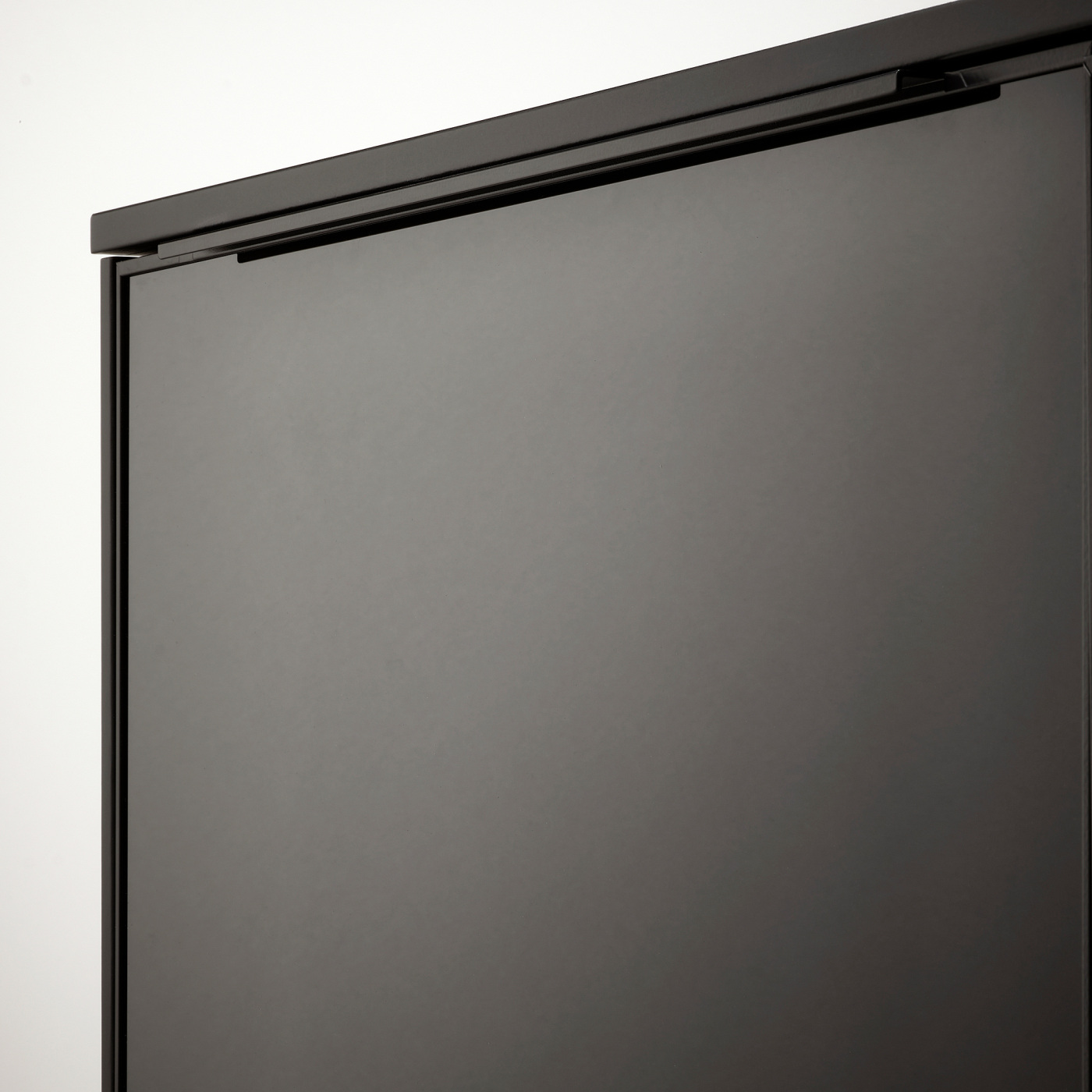 RANNÄS TV bench with doors black/black glass - IKEA