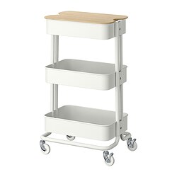 RÅSKOG / NORRÅVA trolley with lid grey-green - IKEA