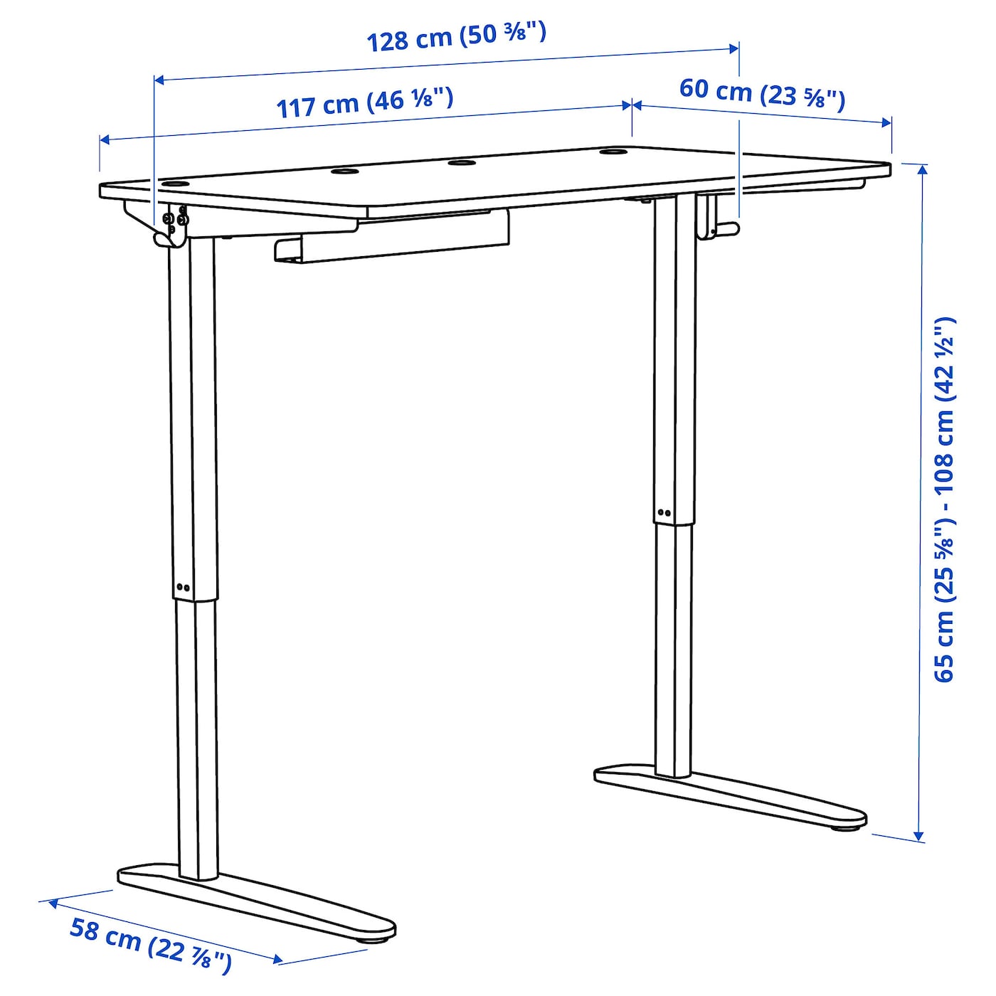 RELATERA desk combination sit/stand white/light grey-green - IKEA