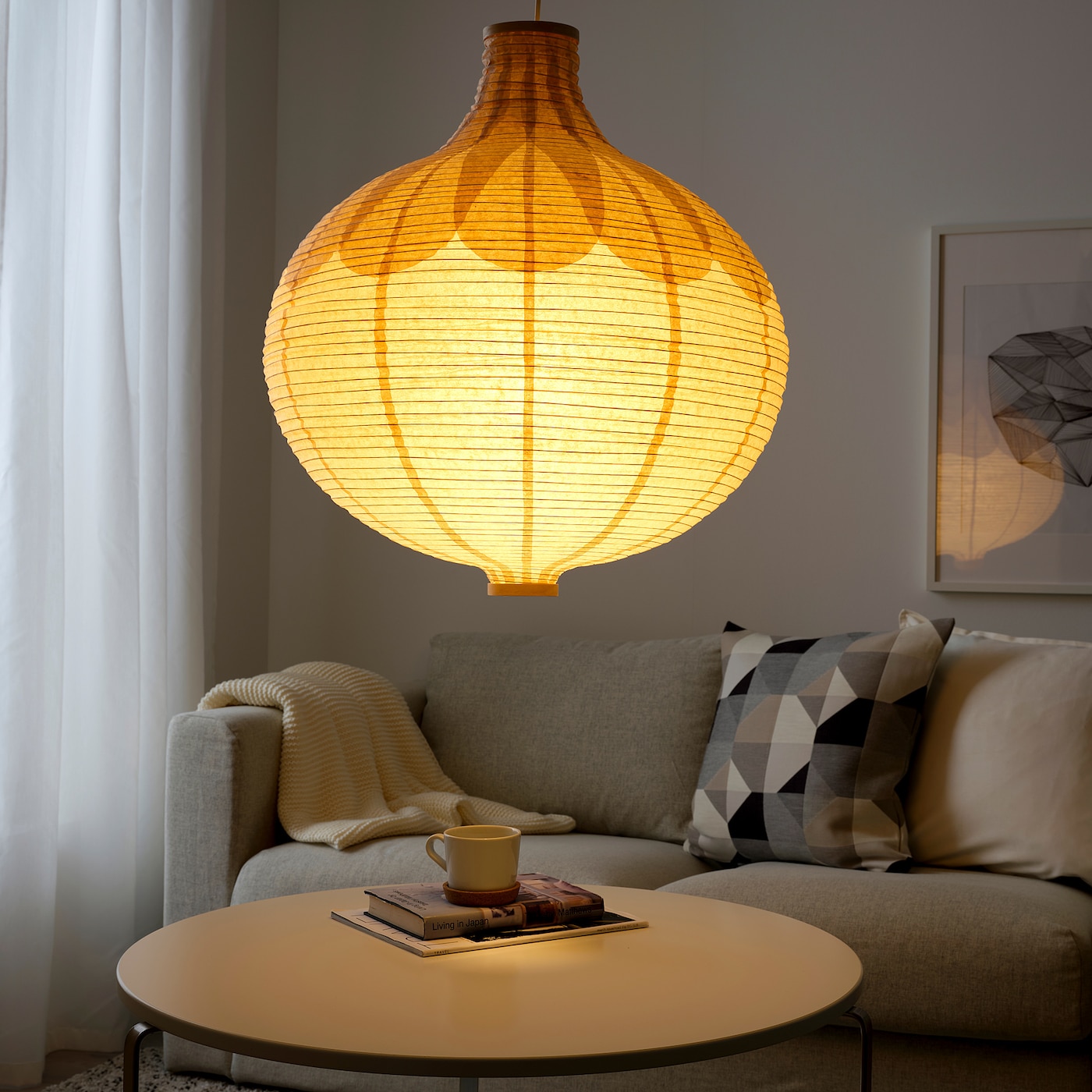 RISBYN pendant lamp shade onion shape/beige - IKEA