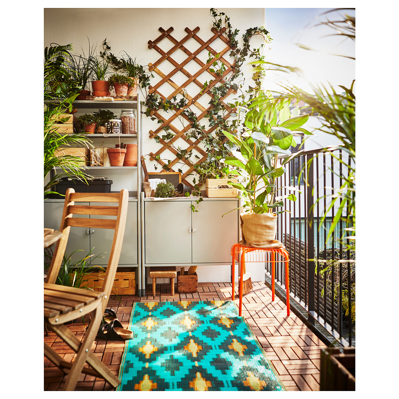 RUNNEN floor decking, outdoor brown stained - IKEA