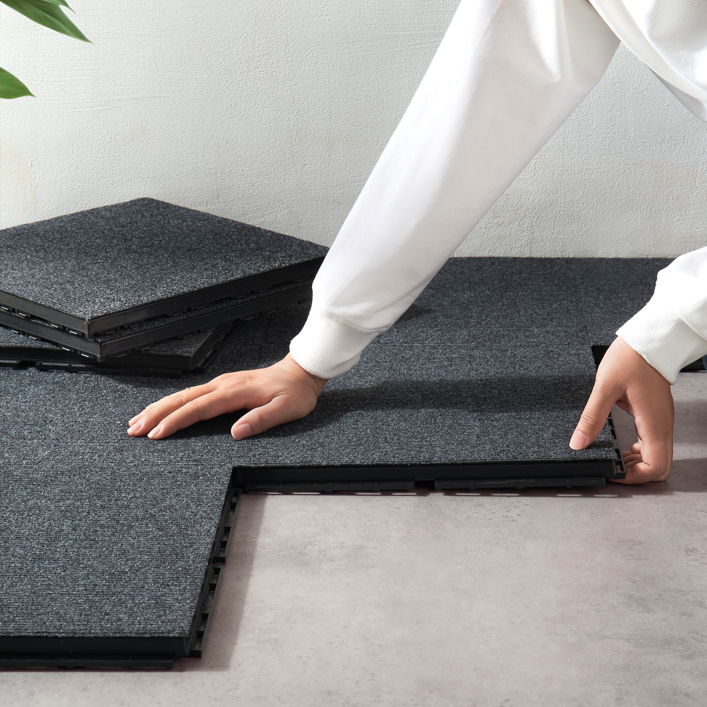 RUNNEN floor decking, outdoor textile dark grey - IKEA
