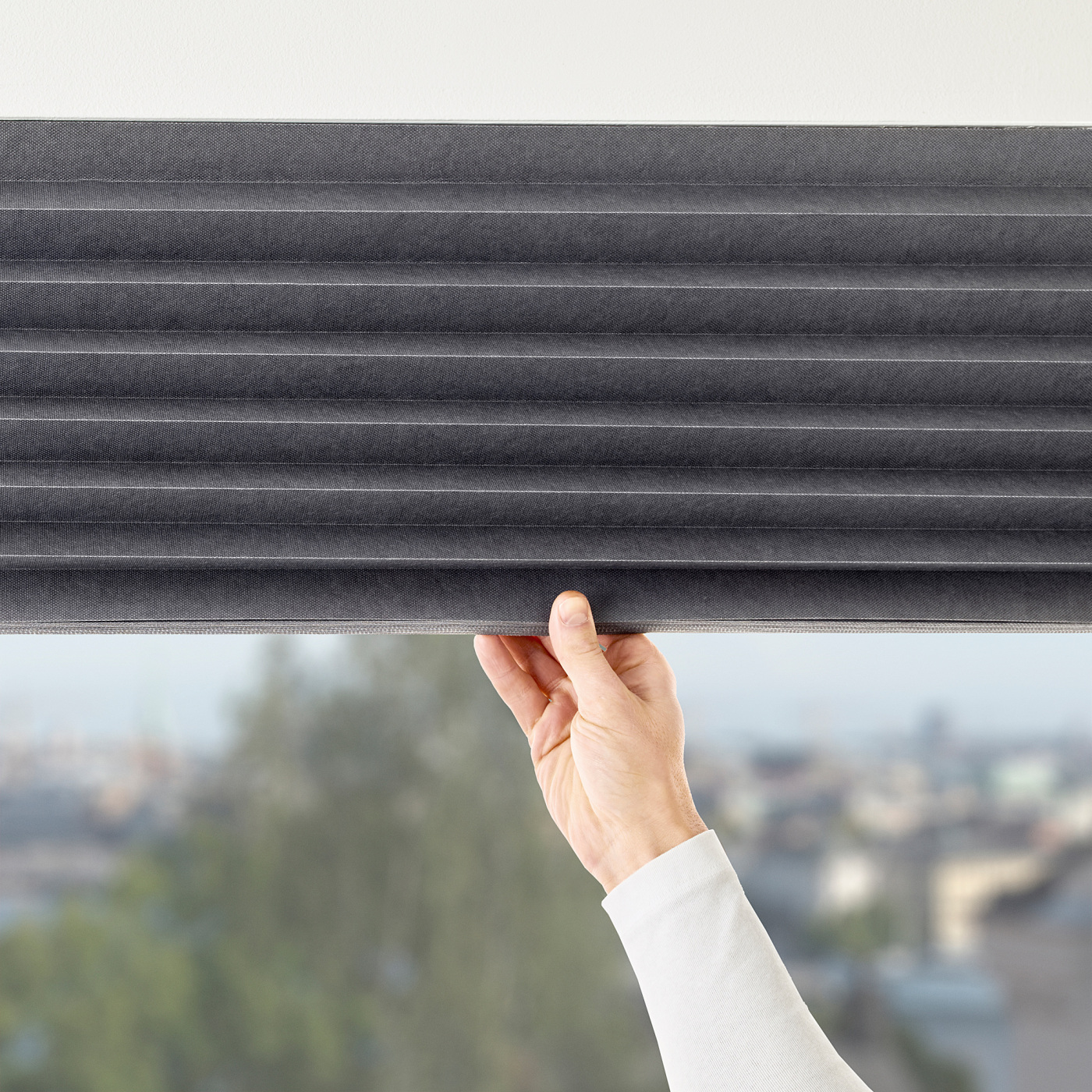 SCHOTTIS block-out pleated blind dark grey - IKEA