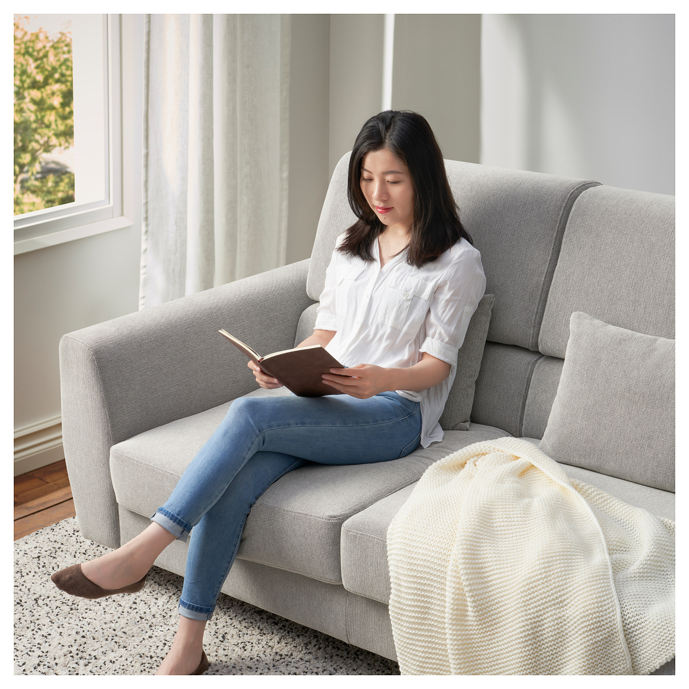 SLATORP 3-seat sofa Tallmyra white/black - IKEA