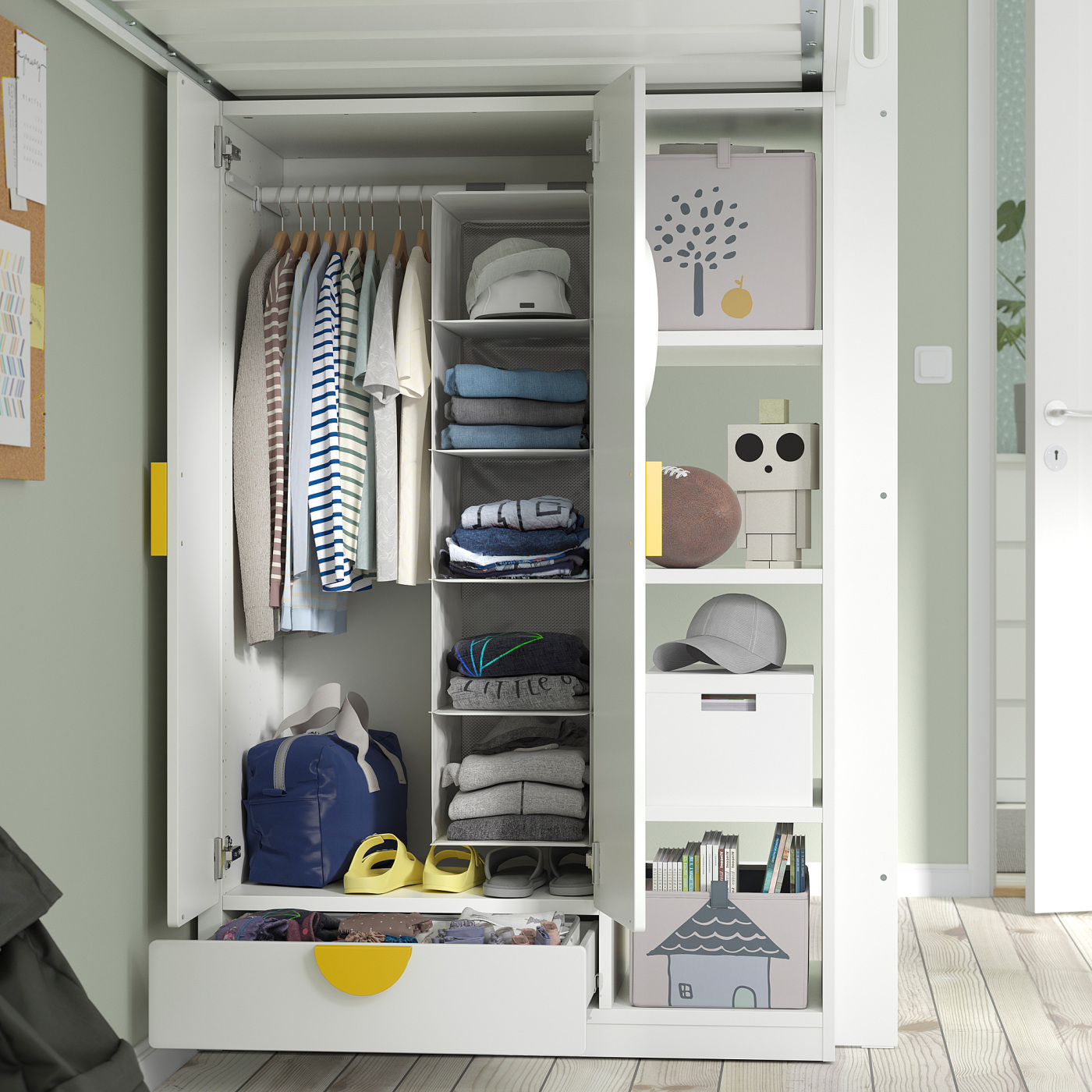 SMÅSTAD loft bed white light green/with desk with 3 drawers - IKEA