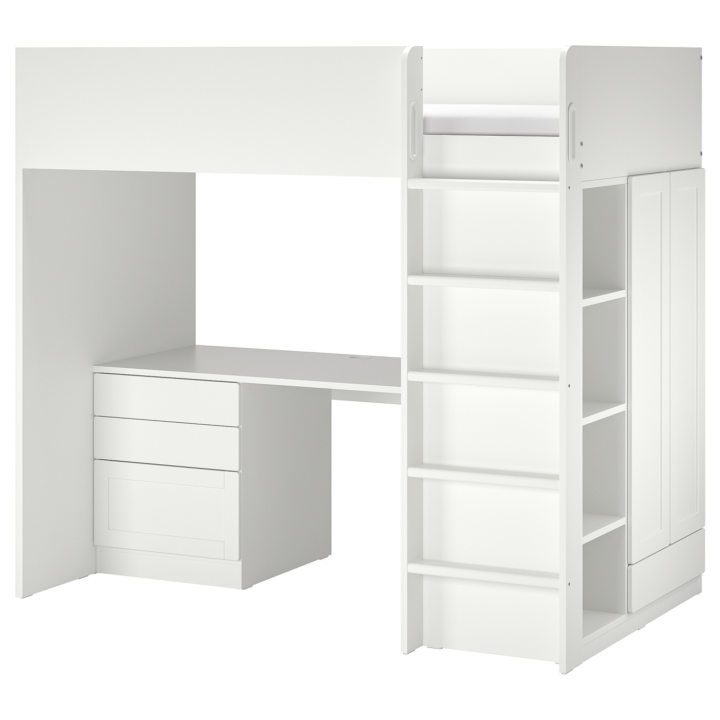 SMÅSTAD loft bed white with frame/with desk with 3 drawers - IKEA
