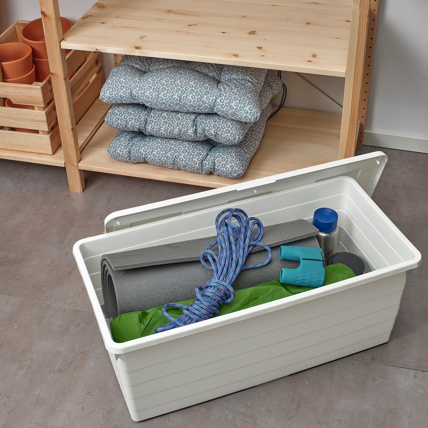 SOCKERBIT storage box with lid white - IKEA