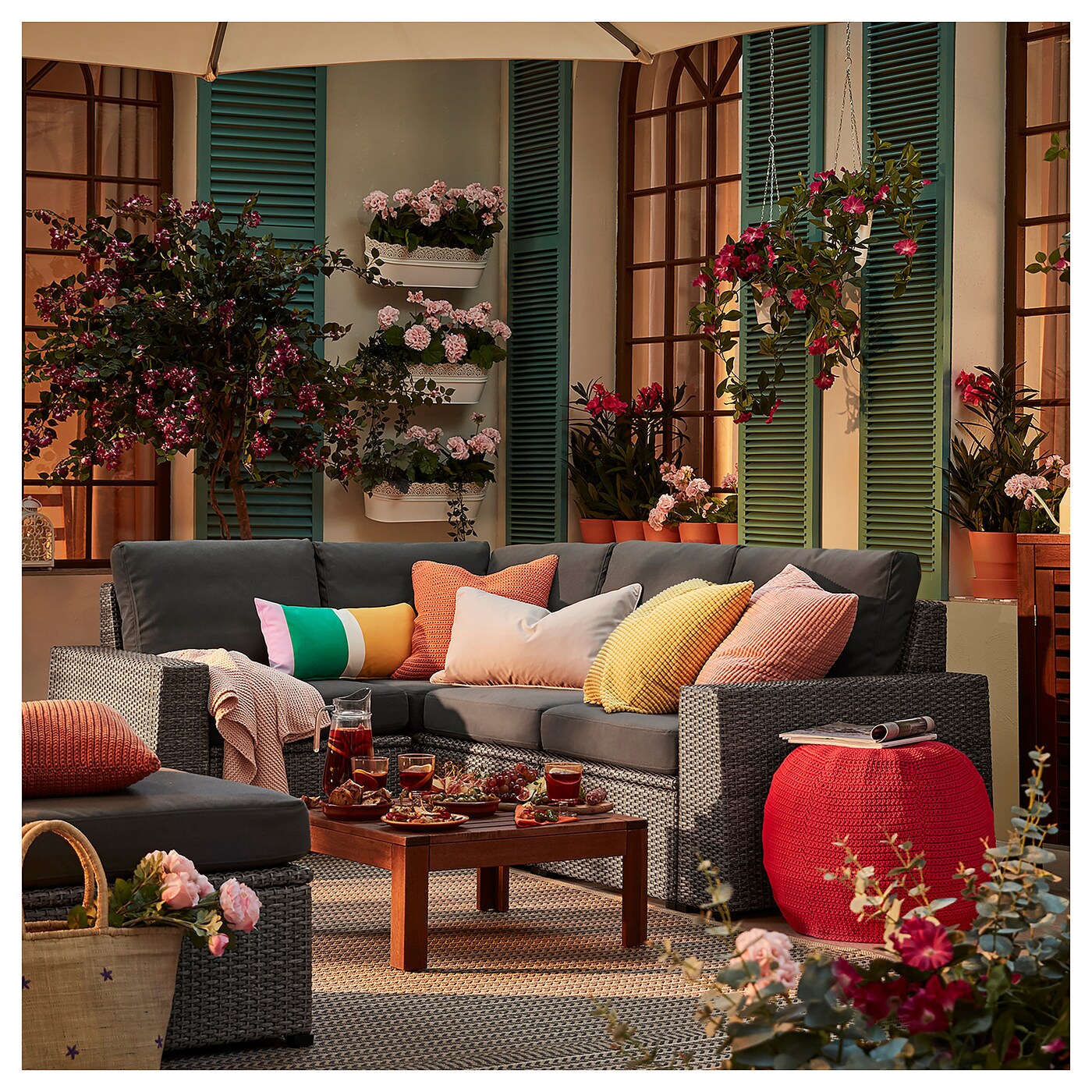 ikea orange corner sofa