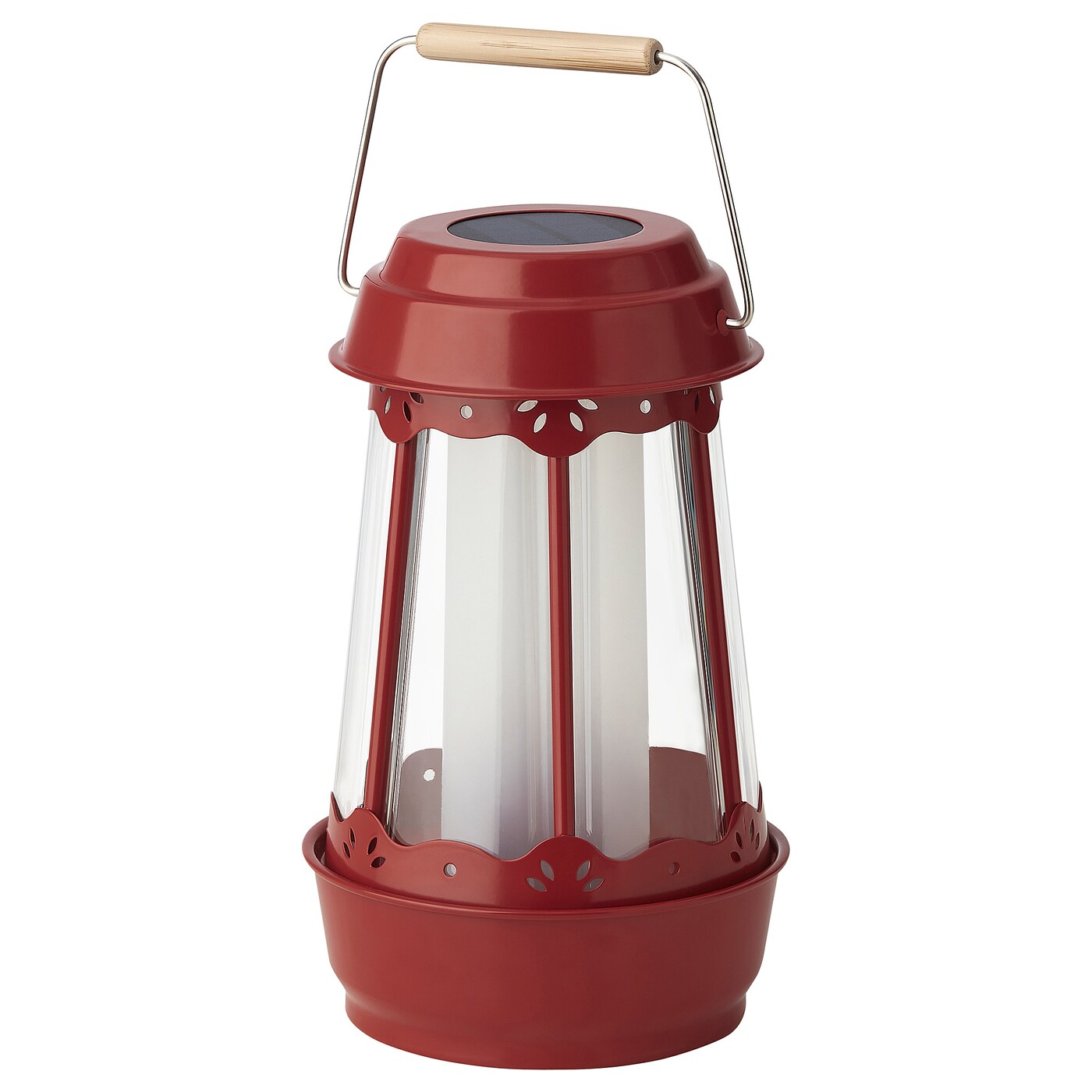 SOLVINDEN LED solar-powered table lamp house/red - IKEA