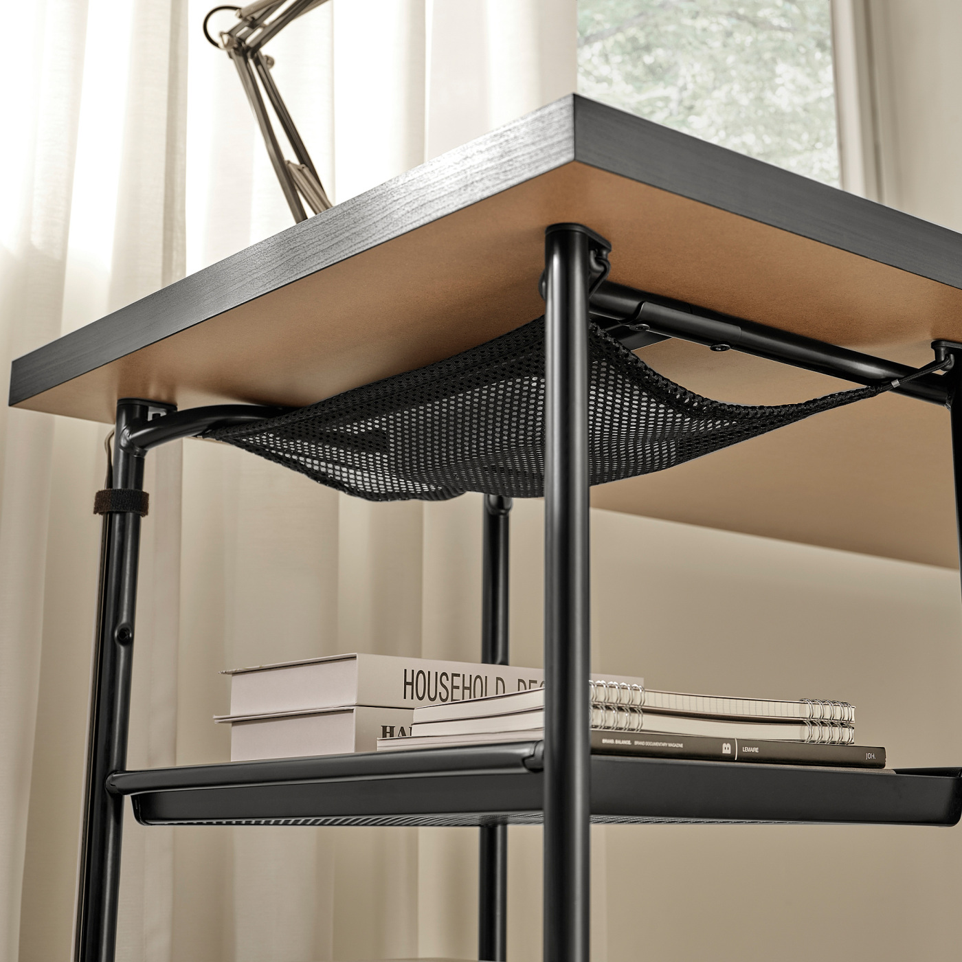 SPÄND table leg with storage black - IKEA