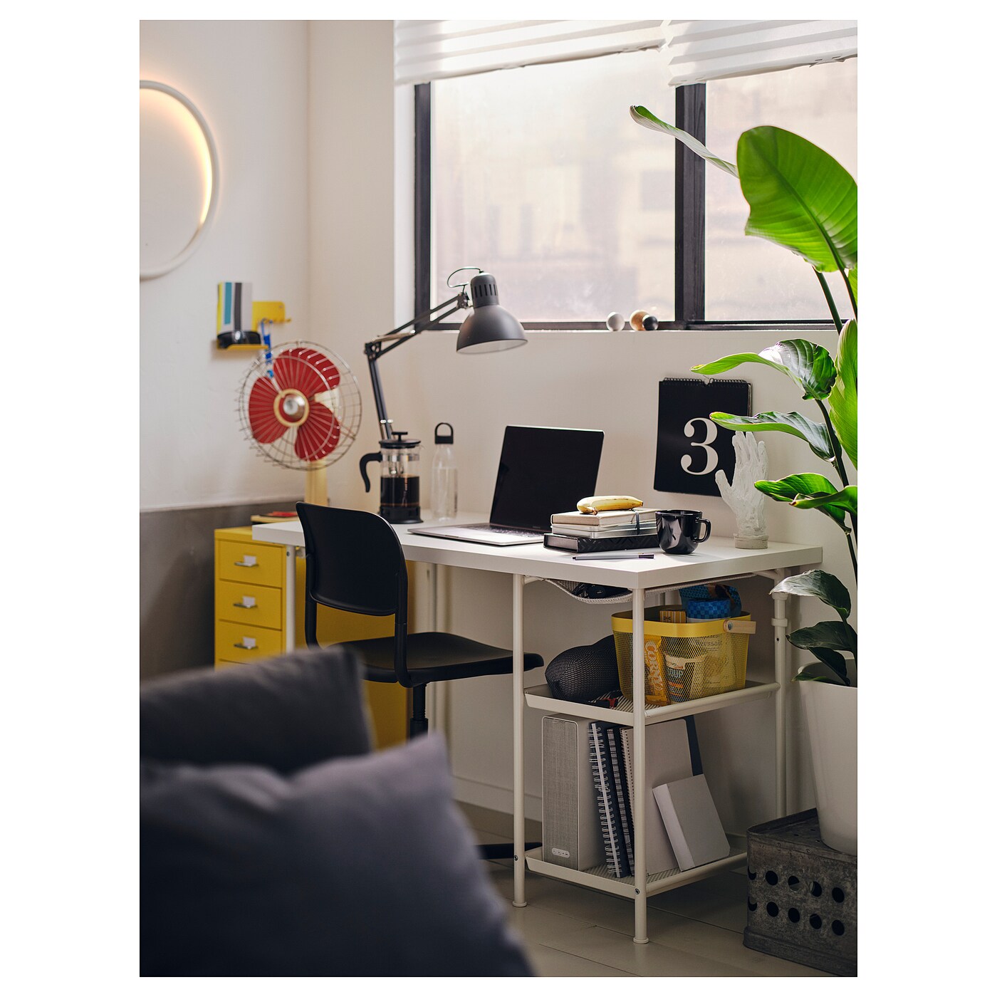 SPAND table leg with storage white IKEA