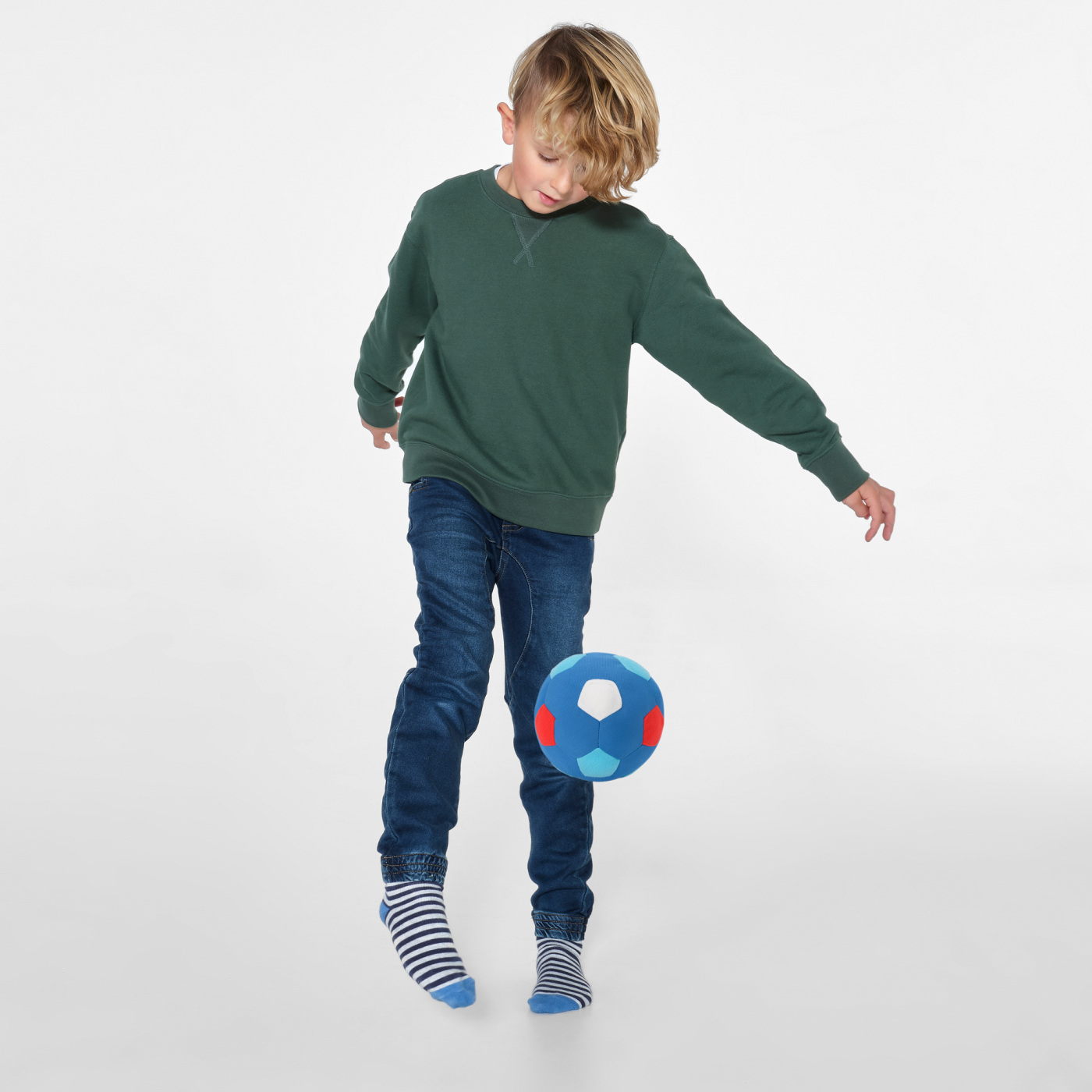 SPARKA soft toy football mini/blue red - IKEA
