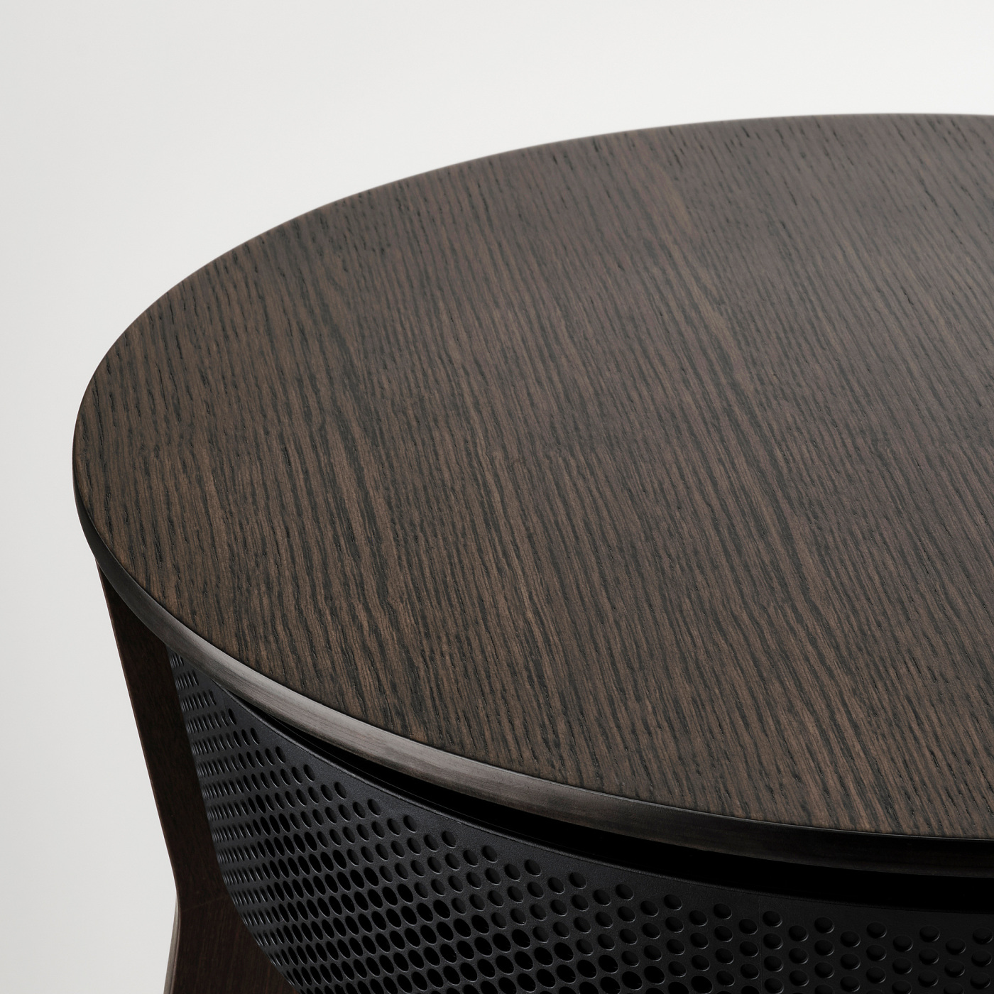 STARKVIND table with air purifier stained oak veneer/dark brown smart ...