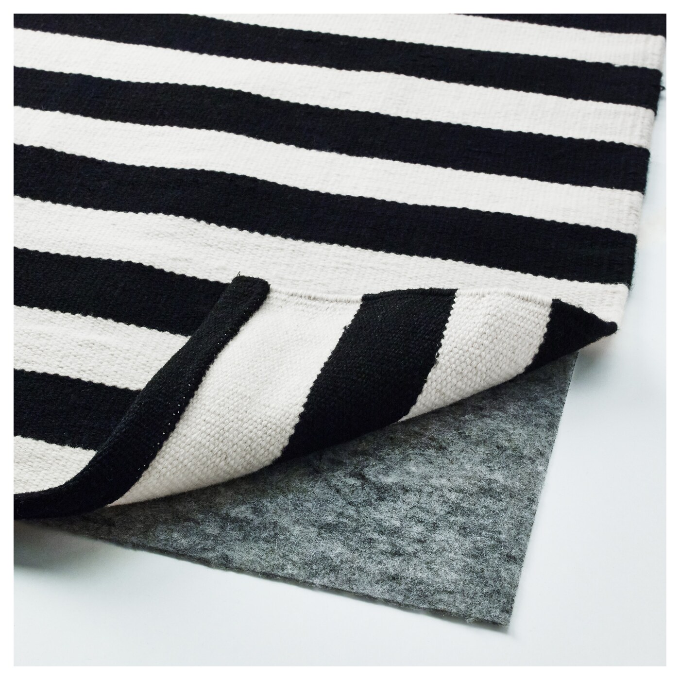 STOCKHOLM rug flatwoven handmade striped black off white IKEA