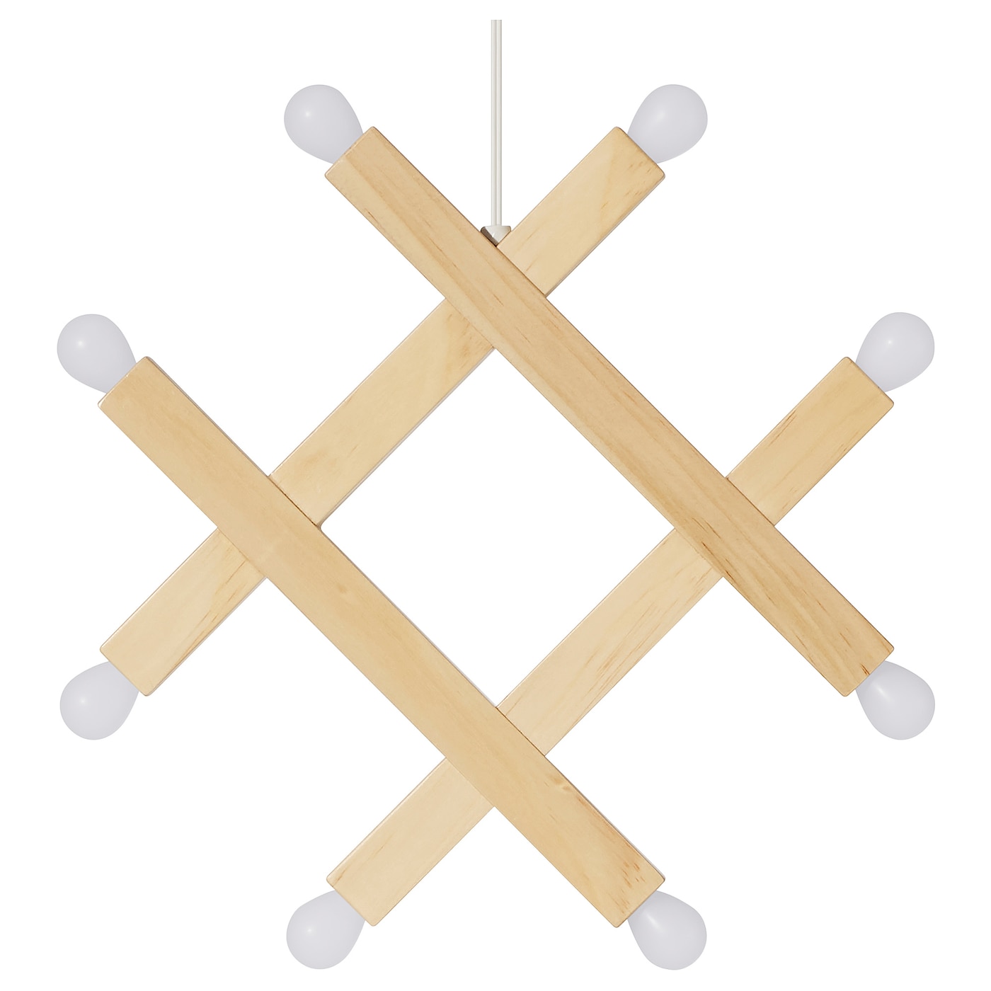 STRÅLA LED pendant lamp battery-operated/pine - IKEA