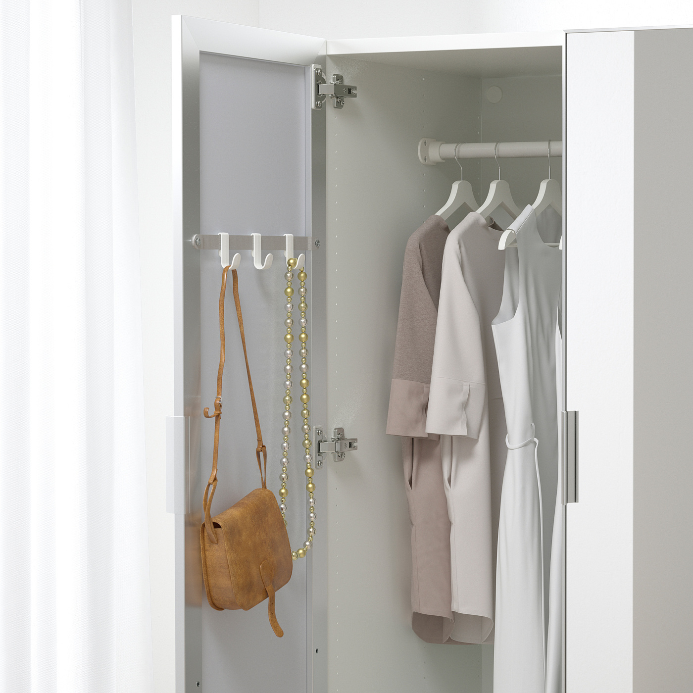 STRAUMEN door with hinges mirror glass - IKEA