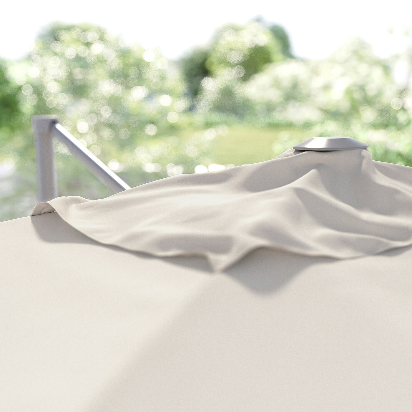 SVALÖN parasol, hanging with base light grey-beige/Svartö dark grey - IKEA