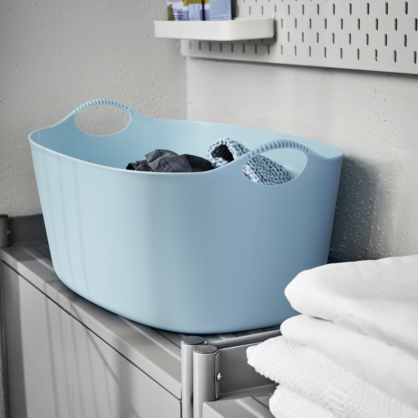 TORKIS flexi laundry basket, in-/outdoor pale blue - IKEA