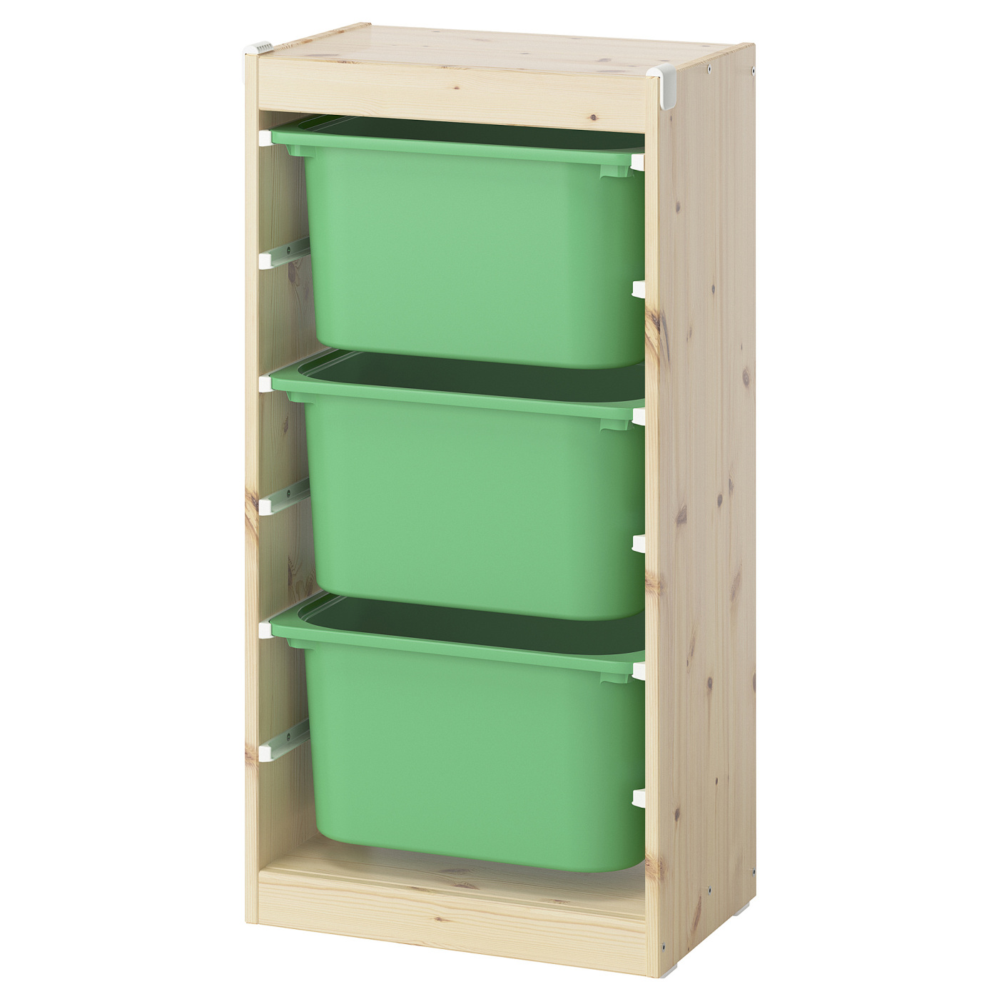 TROFAST storage combination with boxes light white stained pine/bright ...