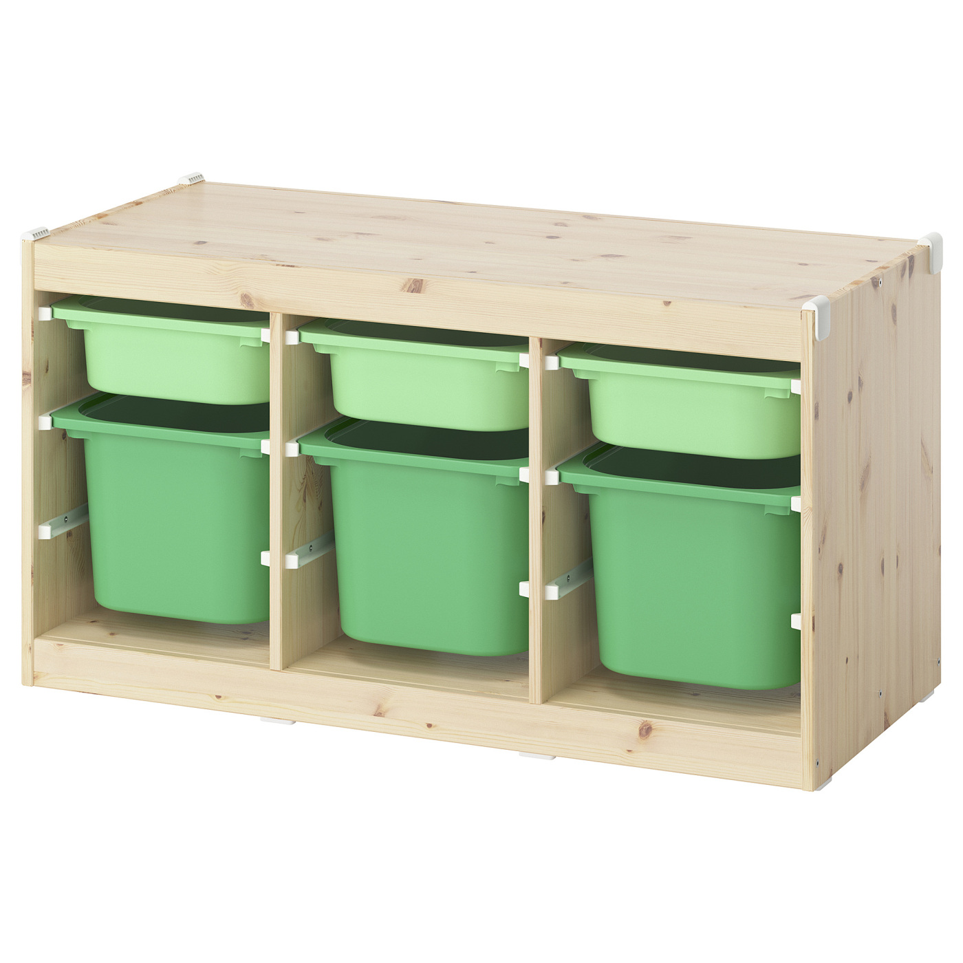 TROFAST storage combination with boxes light white stained pine light ...