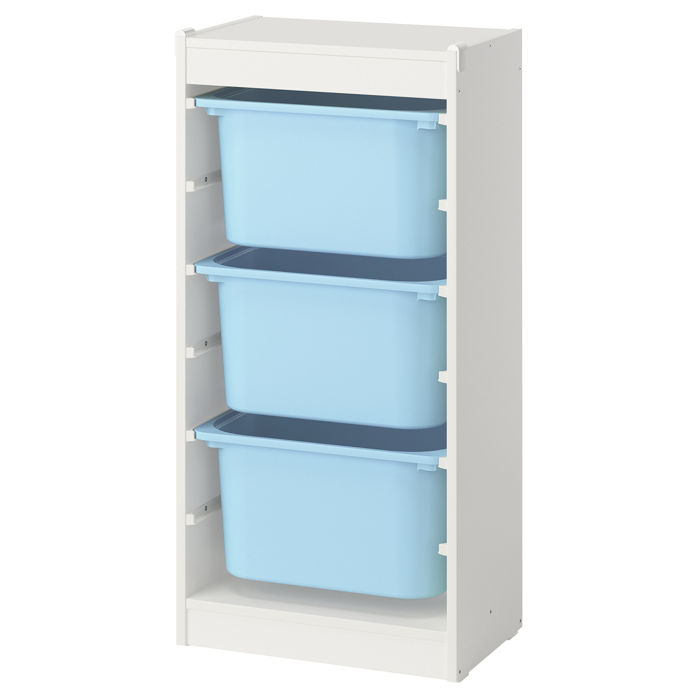 TROFAST storage combination with boxes white/light blue - IKEA