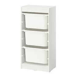 TROFAST storage combination with boxes white/red - IKEA