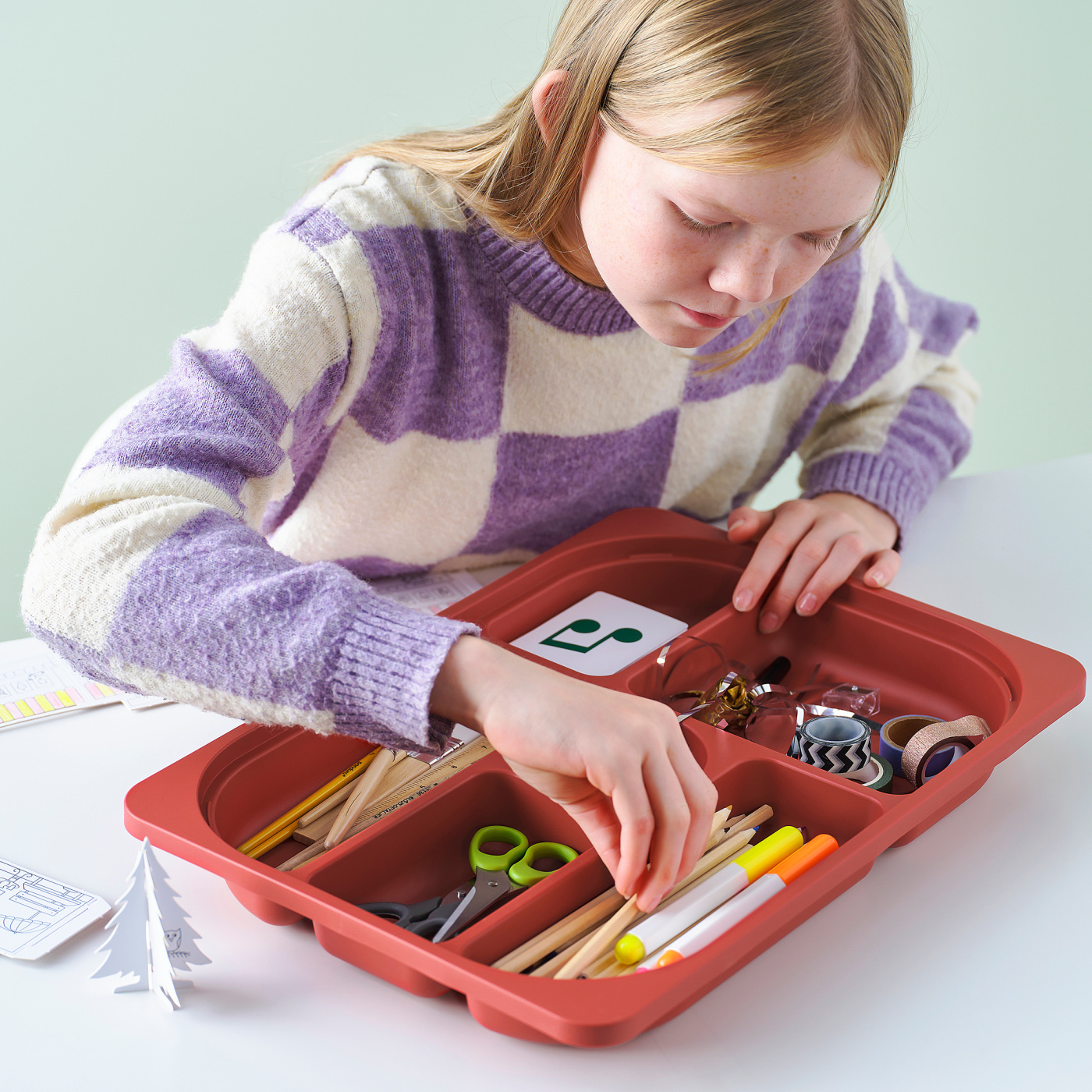 TROFAST storage tray with compartments red - IKEA