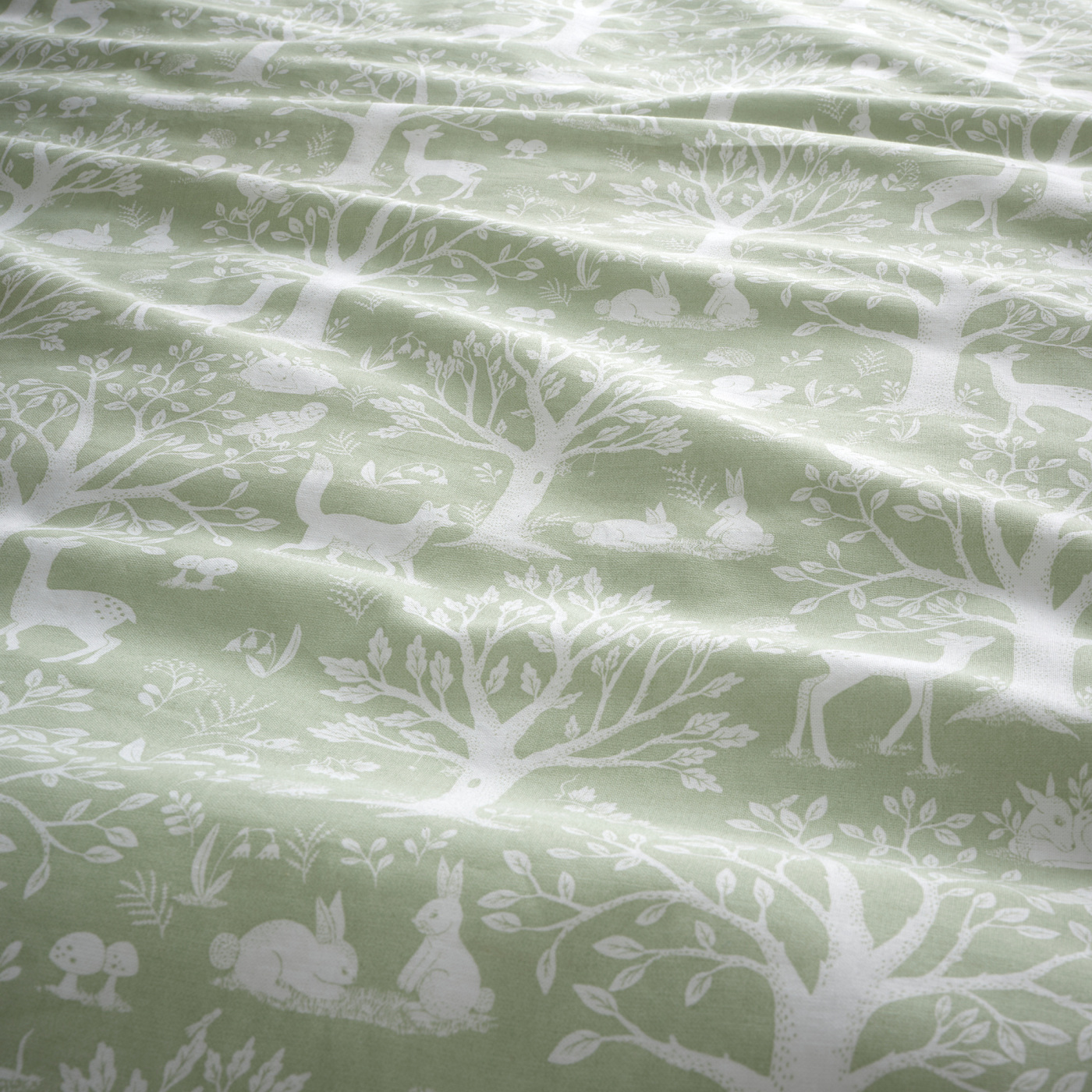 TROLLDOM duvet cover 1 pillowcase for cot forest animal pattern/green ...