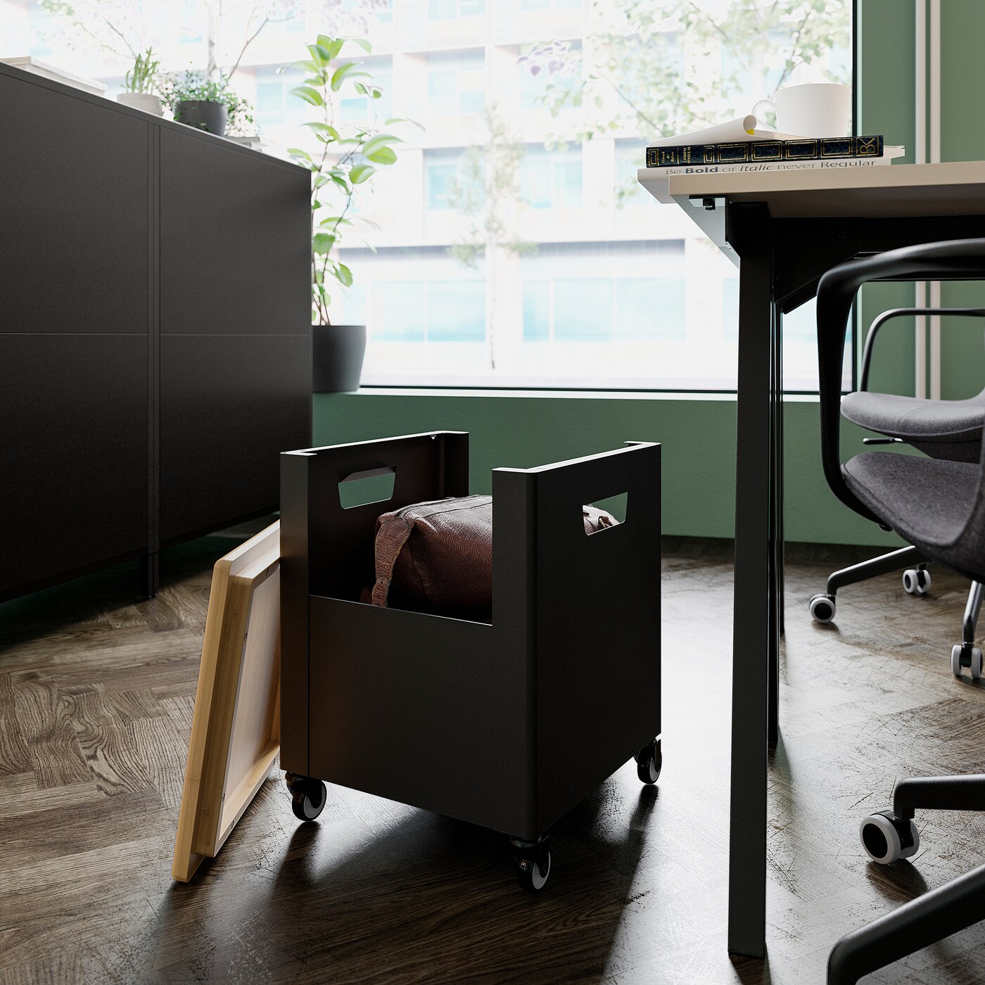 TROTTEN storage unit on castors anthracite - IKEA