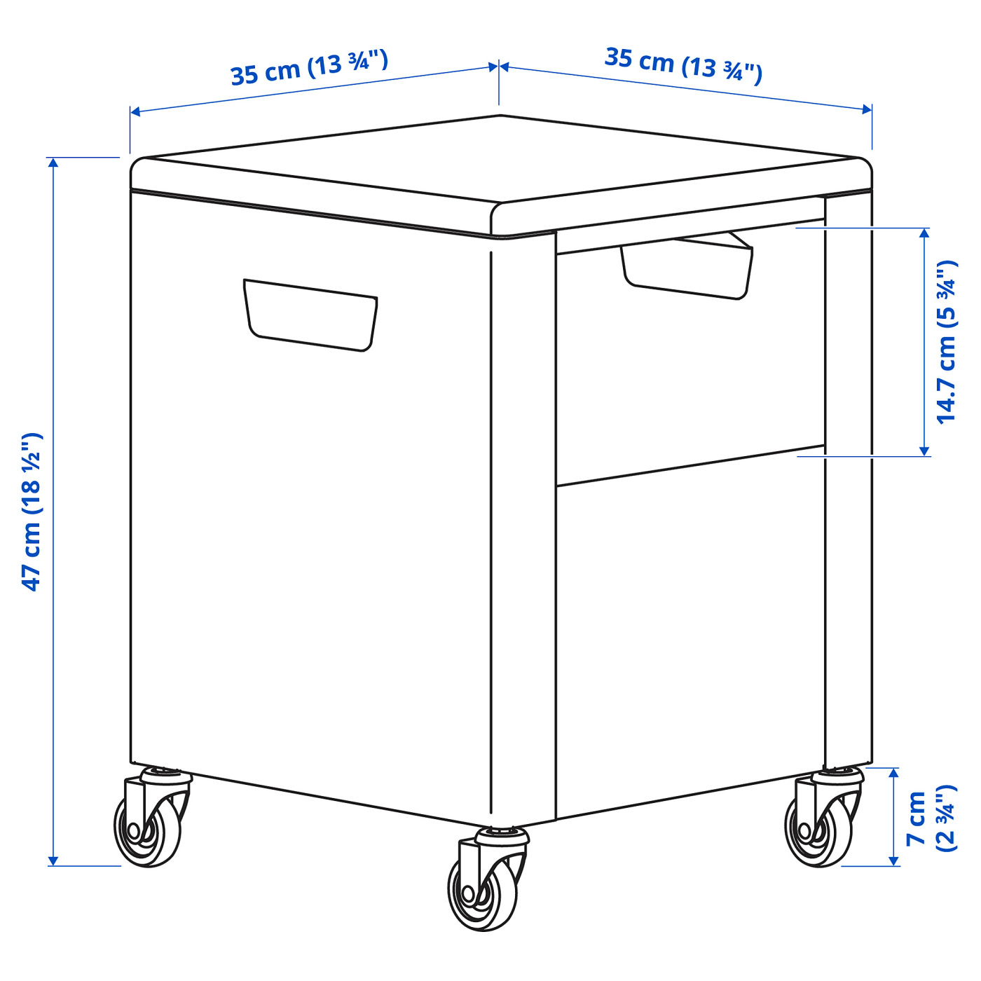 TROTTEN storage unit on castors white - IKEA