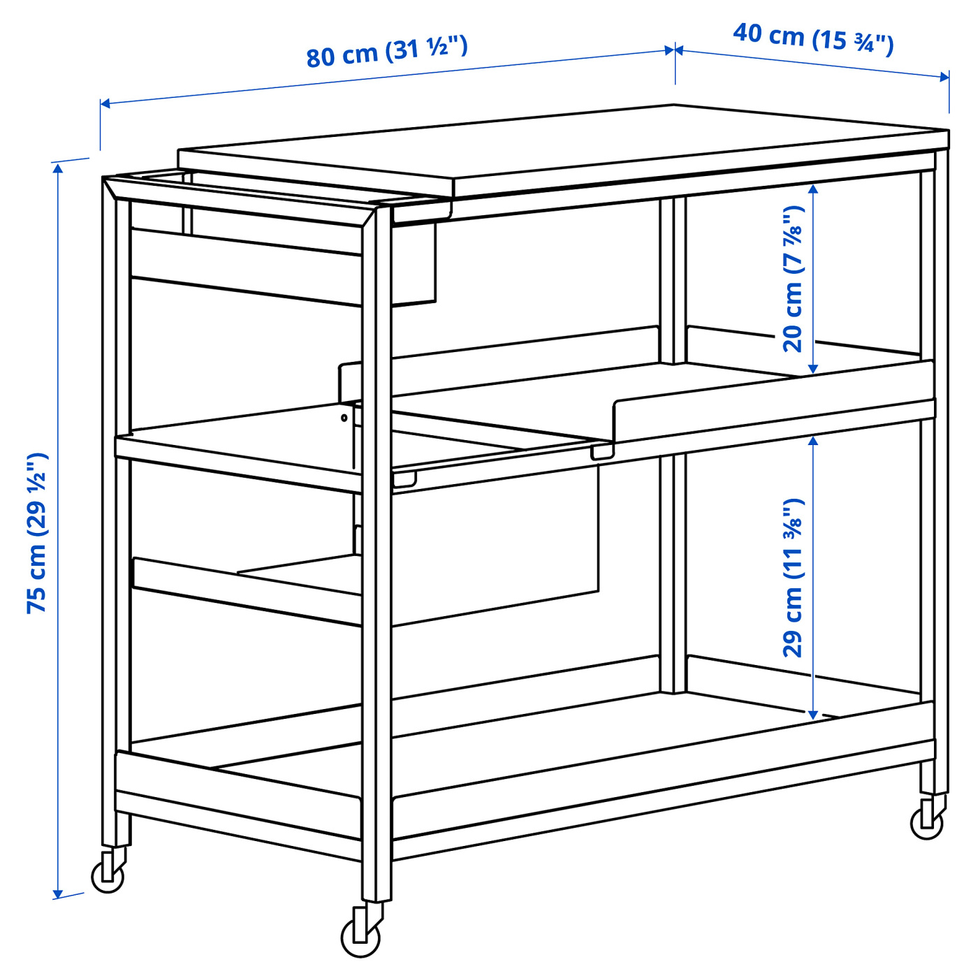 TROTTEN trolley white - IKEA