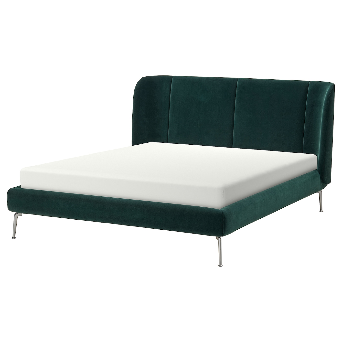 TUFJORD upholstered bed frame Djuparp dark green IKEA