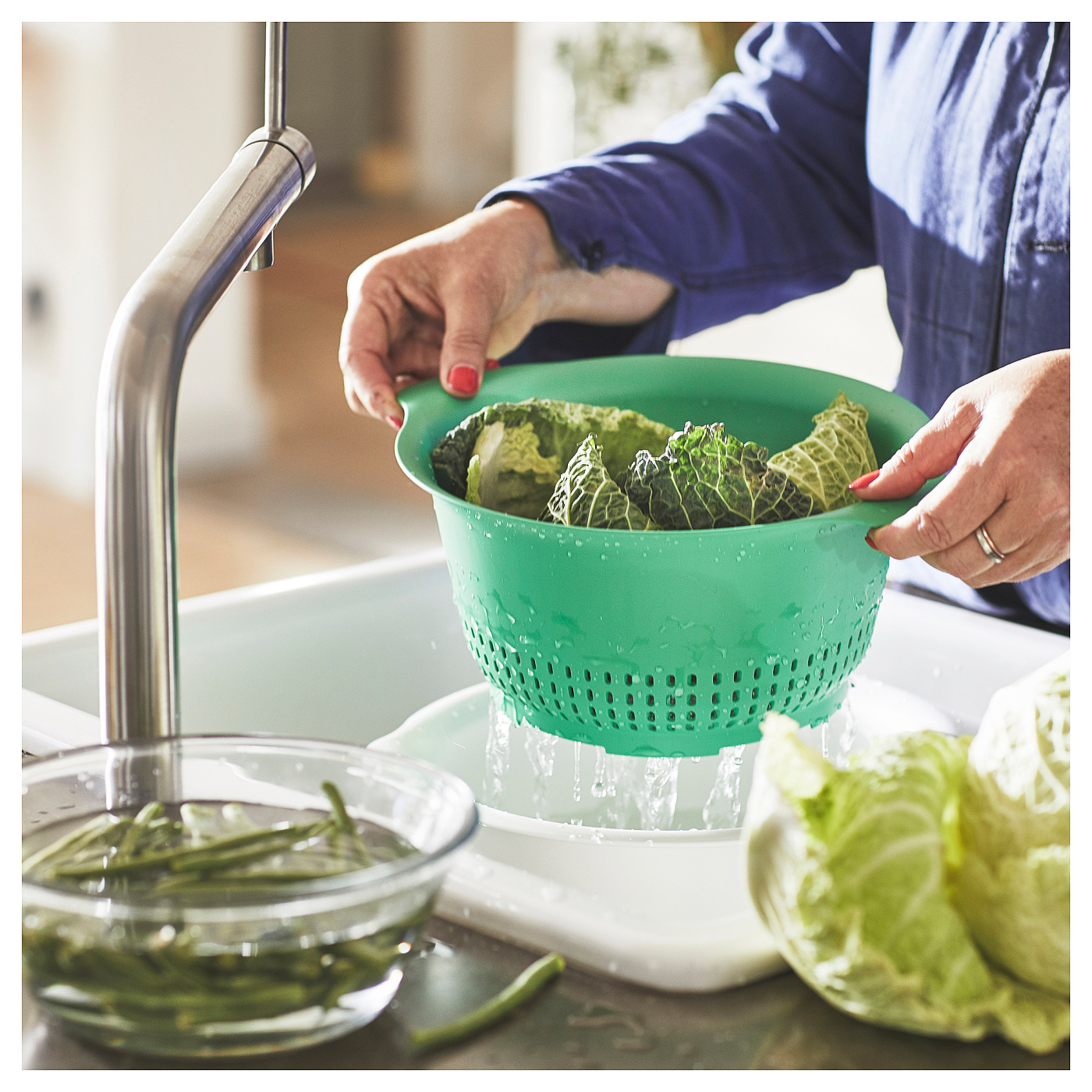 UPPFYLLD colander bright green - IKEA