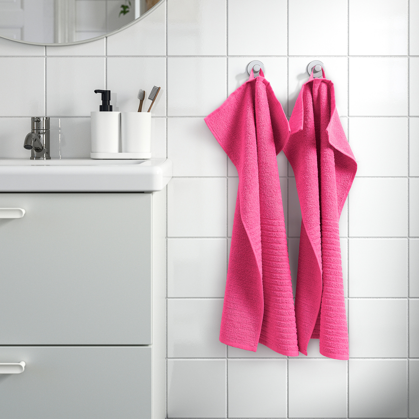 VÅGSJÖN hand towel bright pink - IKEA
