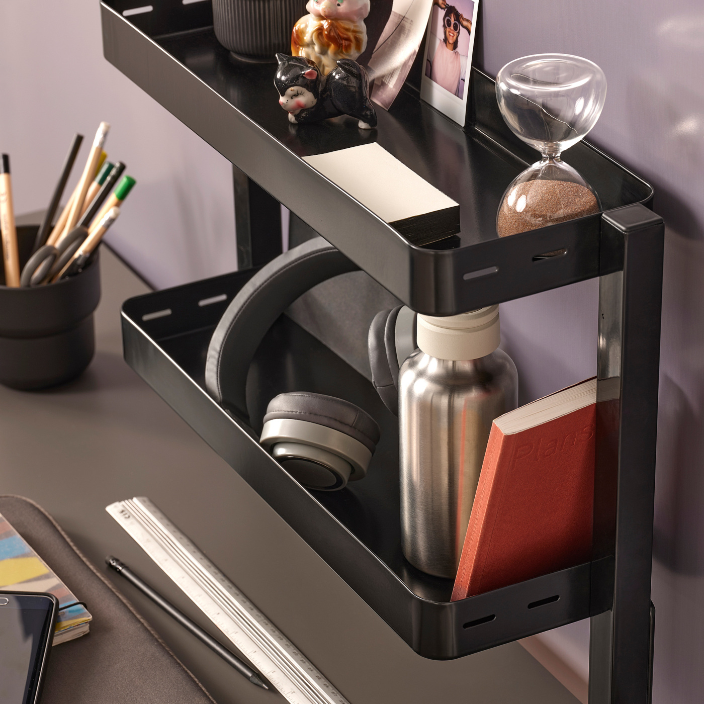 VATTENKAR desktop shelf black - IKEA