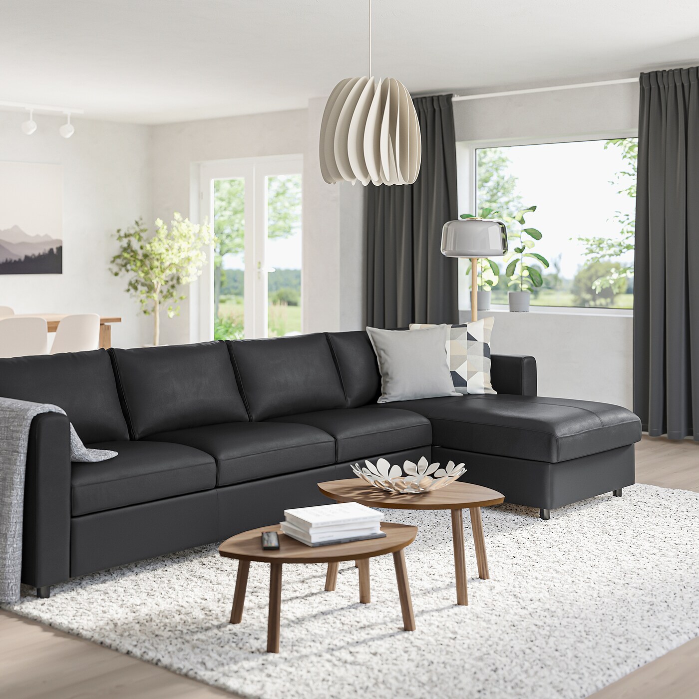 VIMLE 4 seat sofa with chaise longue Grann Bomstad black IKEA