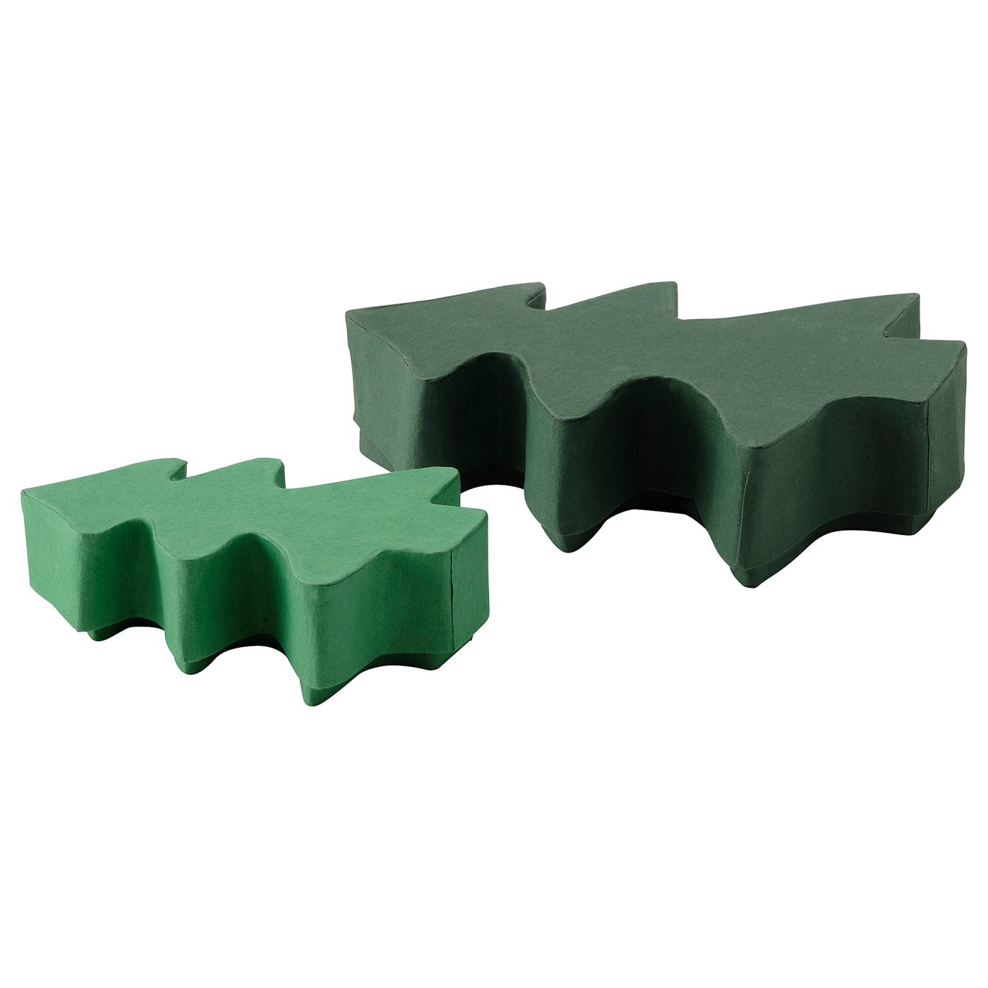 VINTER 2021 gift box, set of 2 handmade Christmas tree shaped/green - IKEA