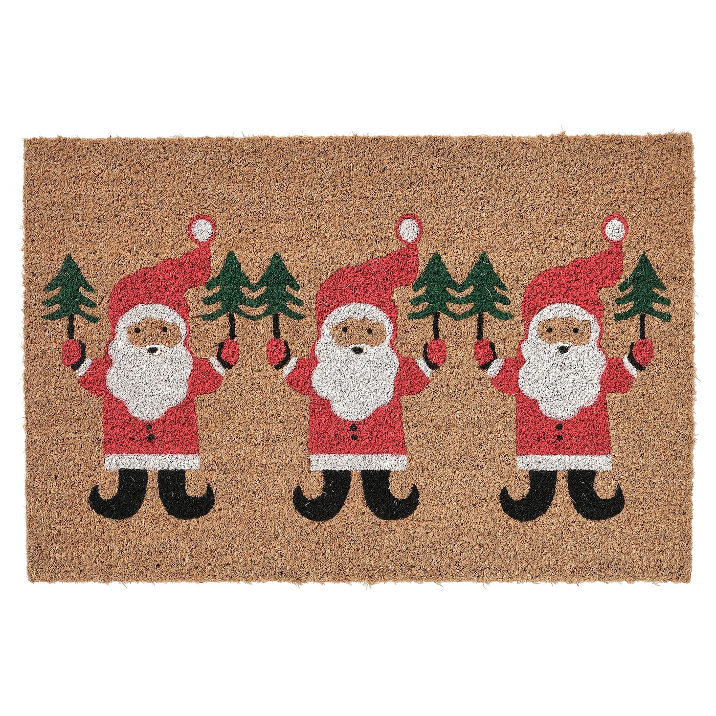 VINTERFINT door mat Santa Claus pattern natural - IKEA