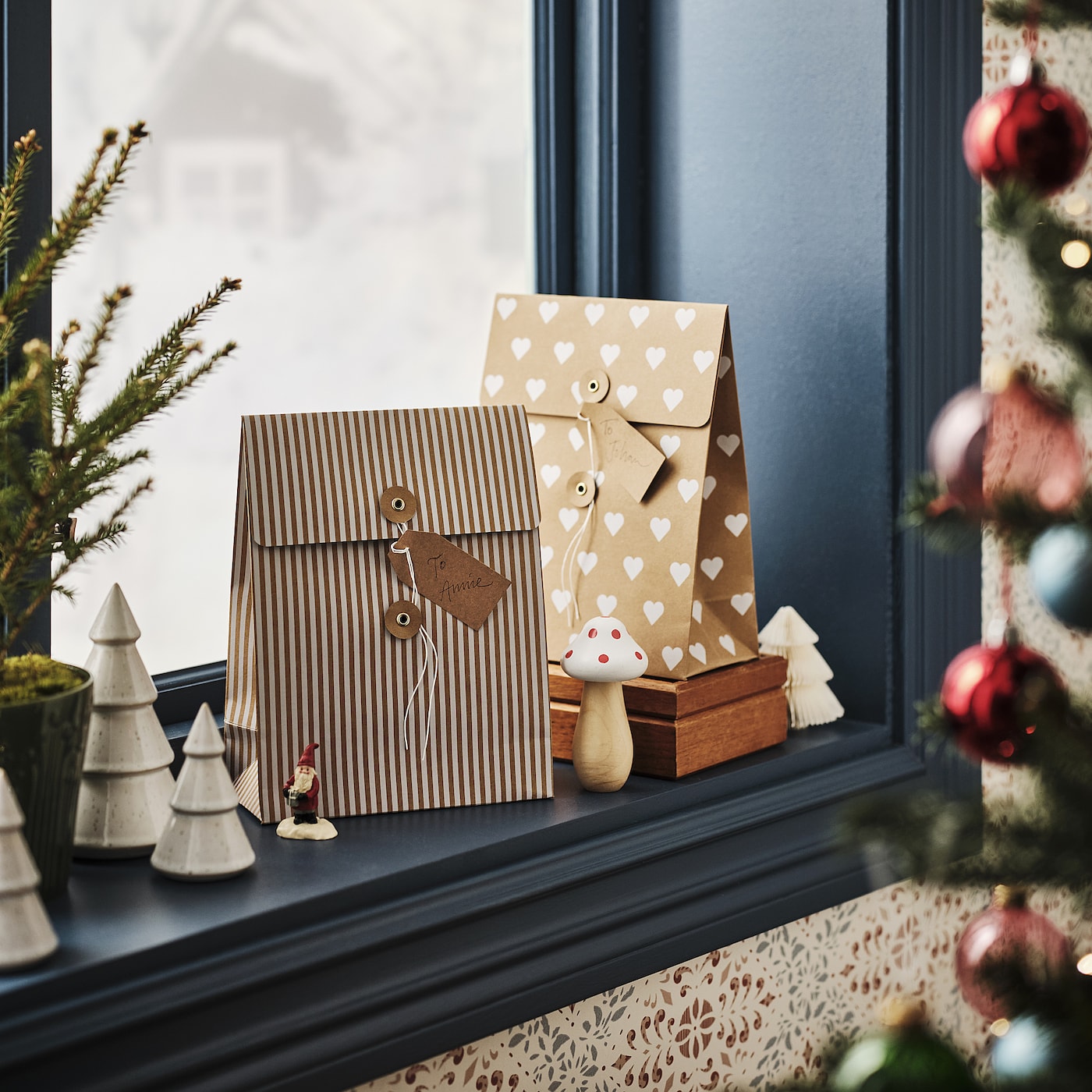 VINTERFINT gift bag mixed patterns brown - IKEA