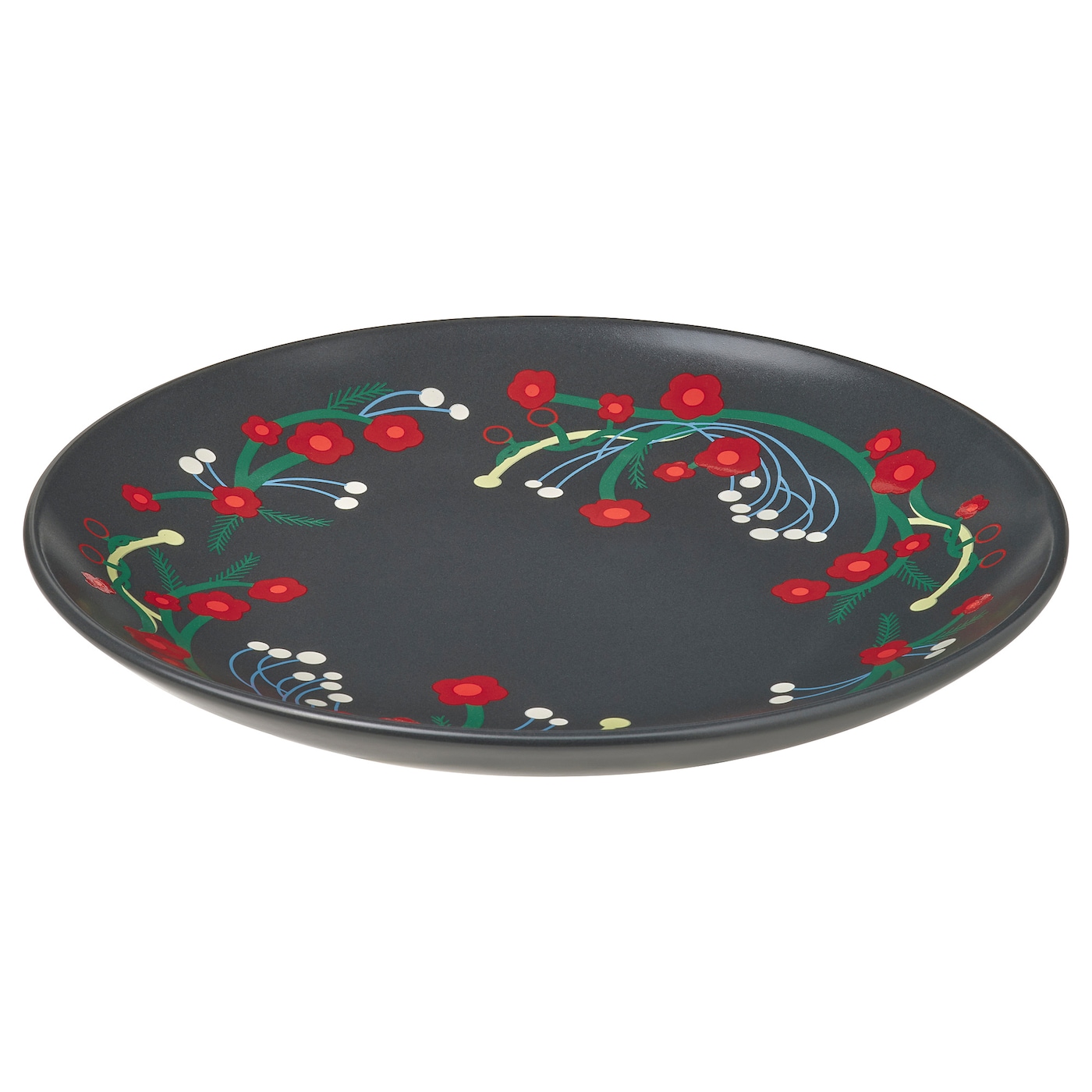 VINTERFINT side plate flower pattern dark grey - IKEA