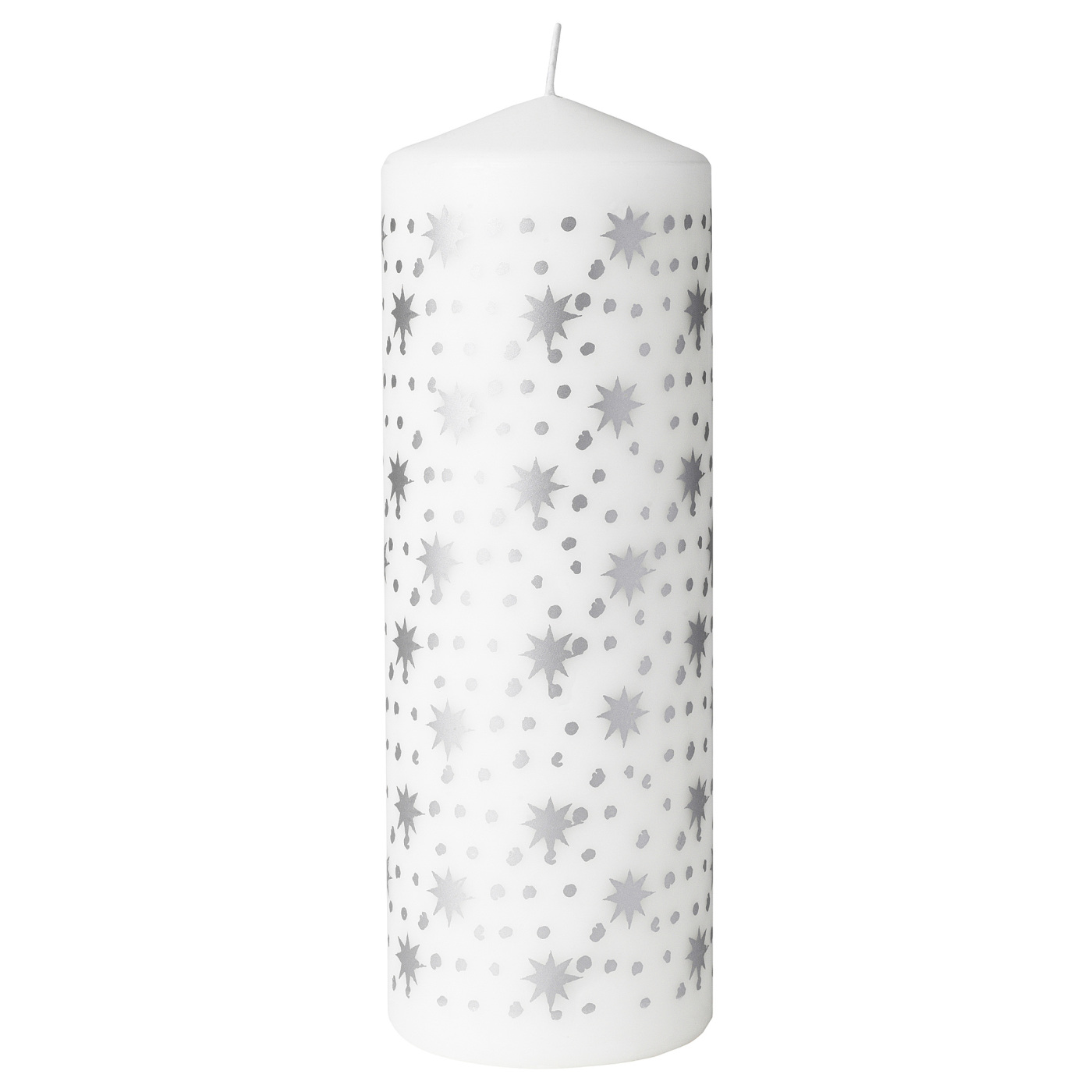 VINTERFINT unscented pillar candle silver-colour - IKEA