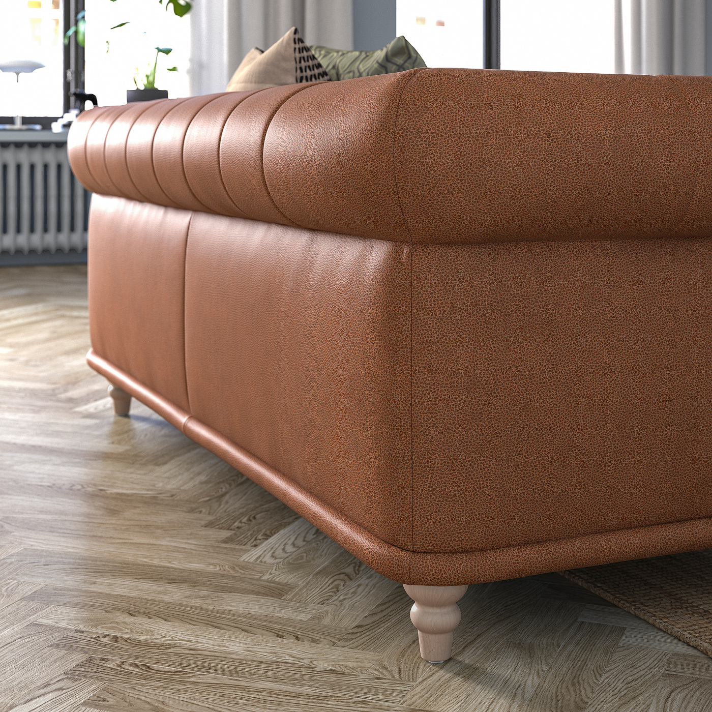VISKAFORS 2-seat sofa Högalid brown/birch - IKEA