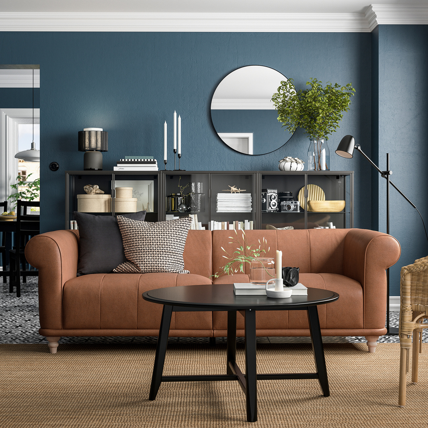 VISKAFORS 3-seat sofa Högalid brown/birch - IKEA