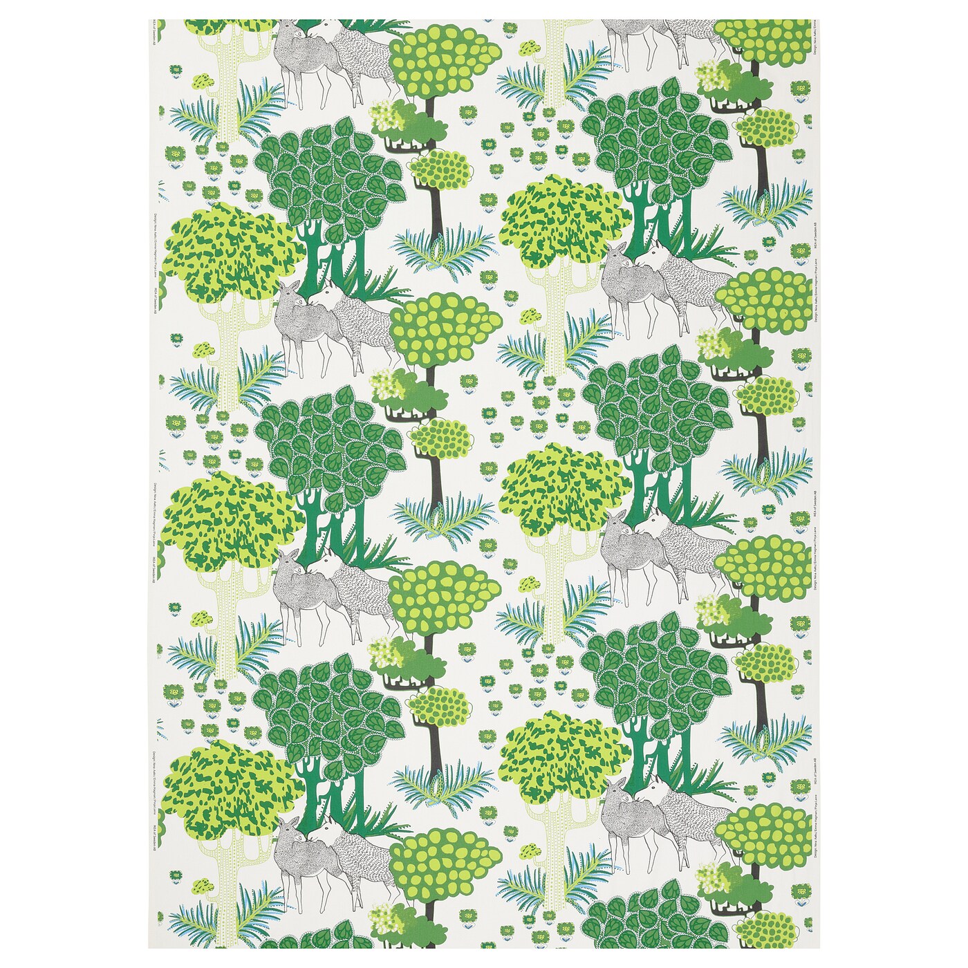 ÄLGÖRT 艾格特 预裁布料 森林图案/白色 绿色 - IKEA